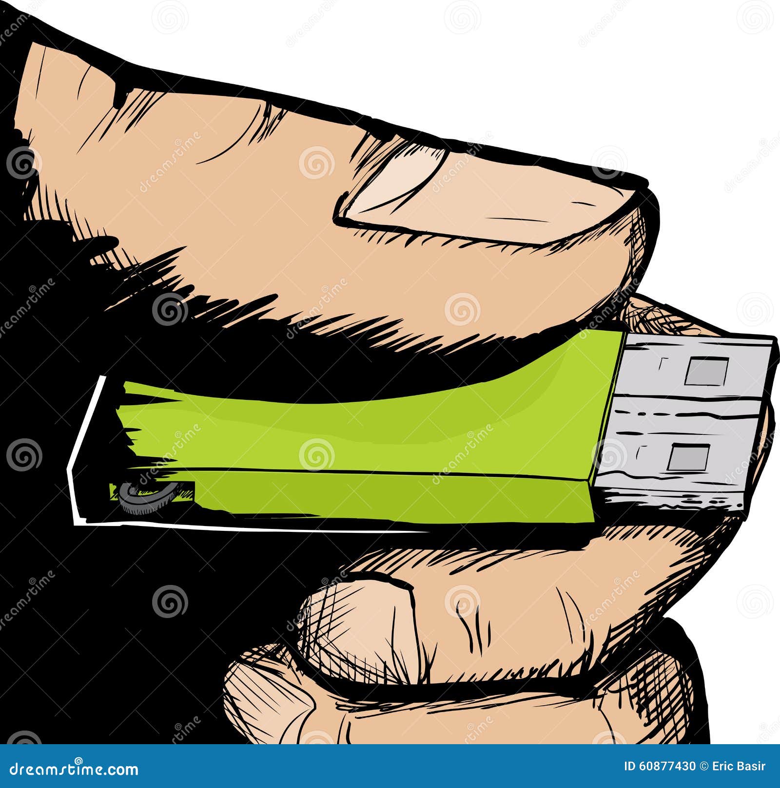 Hand Holding USB Thumbdrive Stock Illustration - Illustration of ...