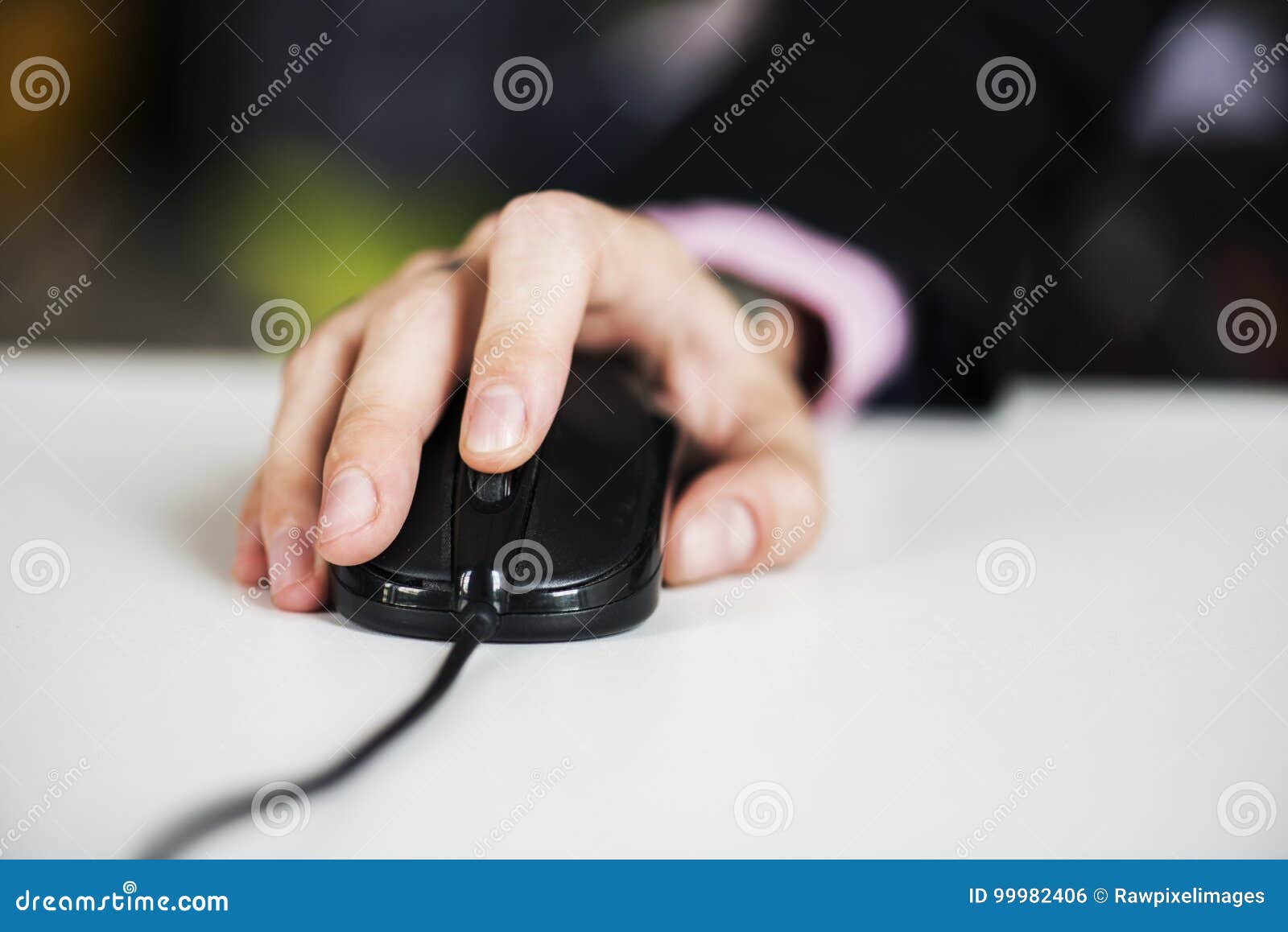 Hand Holding Using Mouse Clicking Stock Photo - Image of button ...