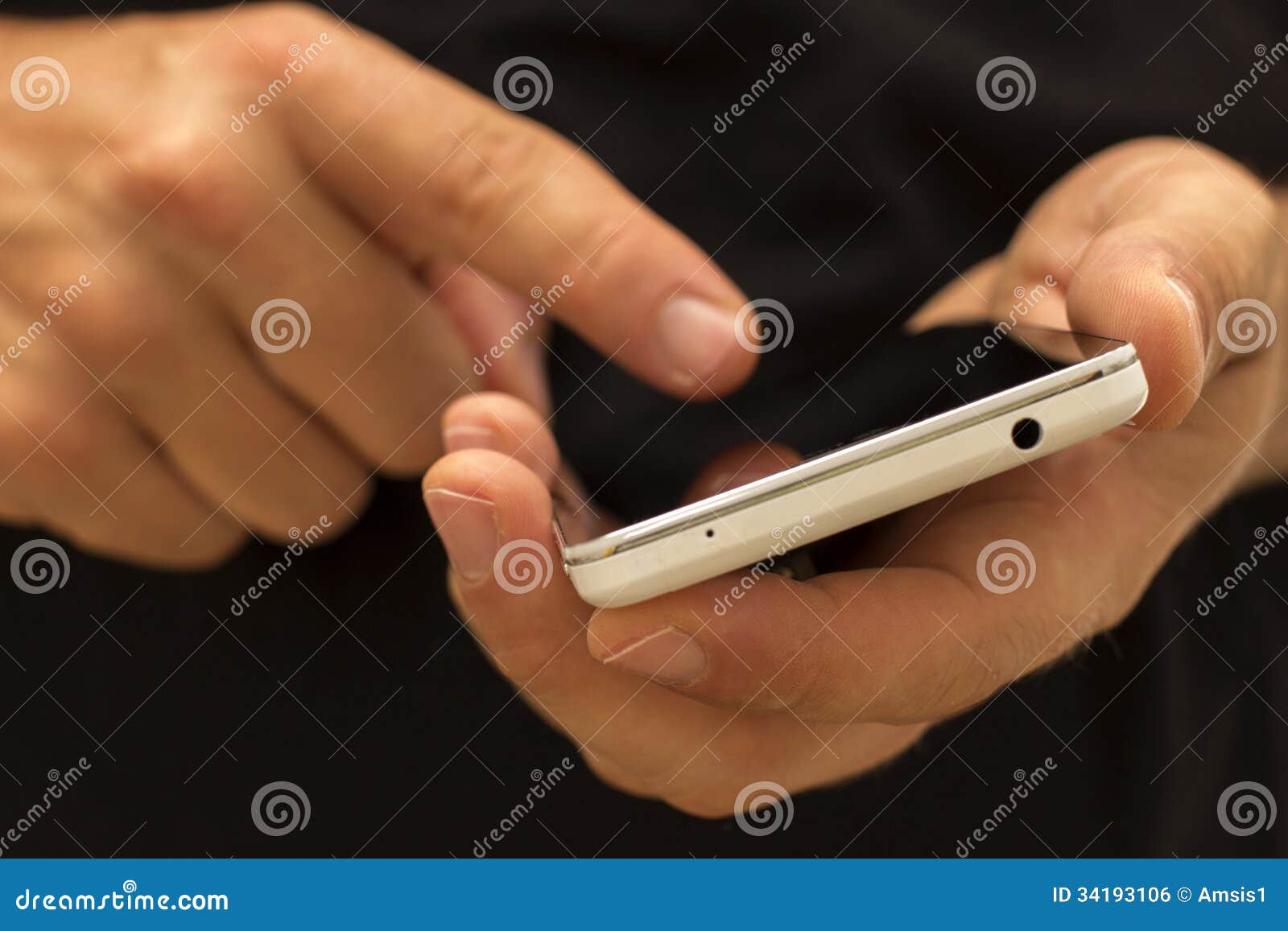 Hand Holding and Using a Smartphone / Phone Stock Photo - Image of ...