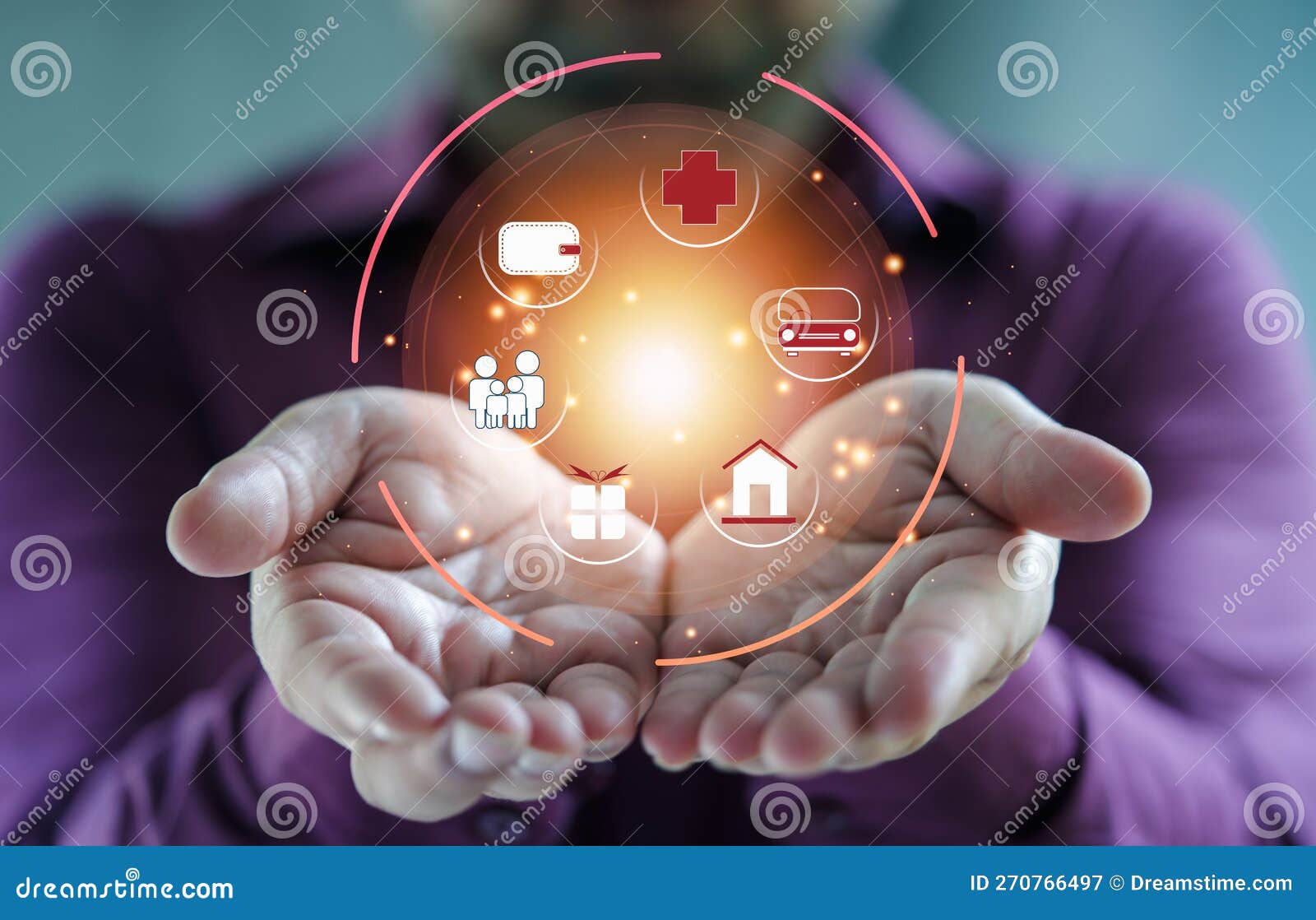 Hand Holding Utility Icons. Symbol of the Necessary in Life Stock Image ...