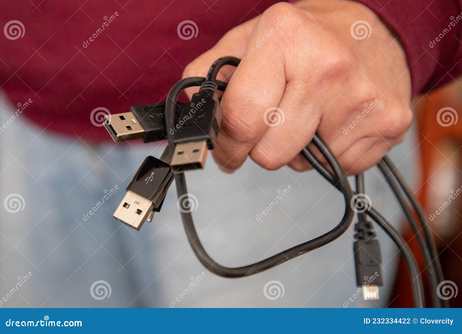 Hand Holding a Variety of USB Cables Editorial Photography - Image of ...