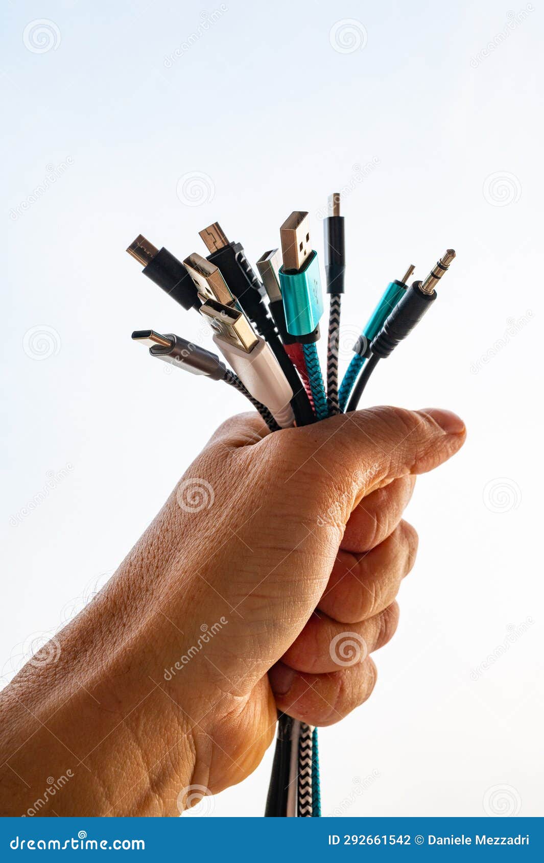 USB and Smartphone Cables and Connectors of Various Types and Colours ...