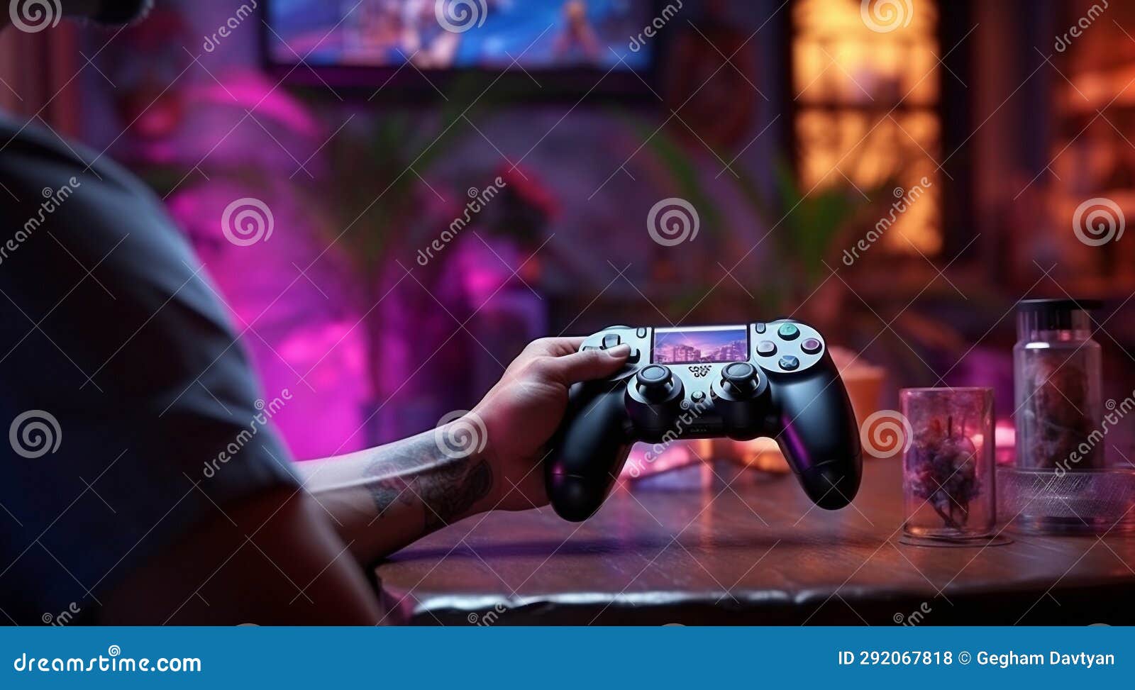 Hand Holding Video Controller, Close-up of Hand Holding Gamepad, Gamer ...