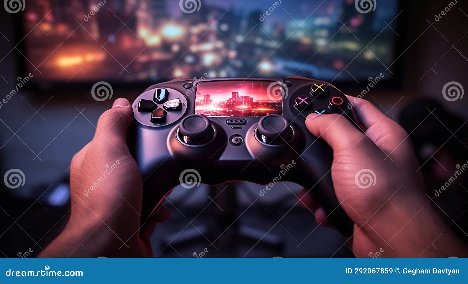 Hand Holding Video Controller, Close-up of Hand Holding Gamepad, Gamer ...