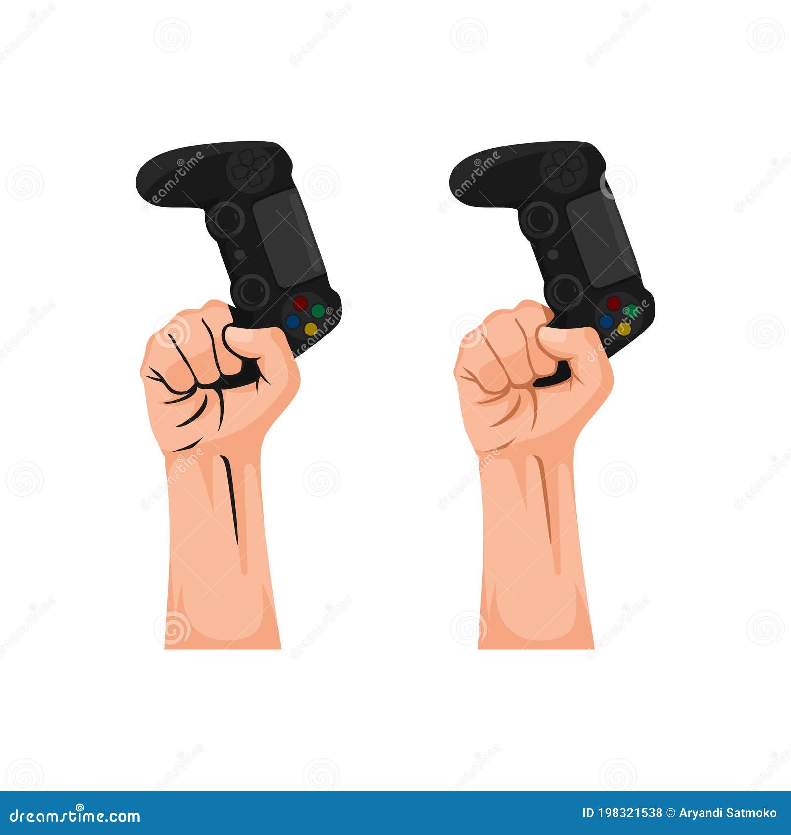 Hand Holding Video Game Console. Vector Illustration Game Controller ...