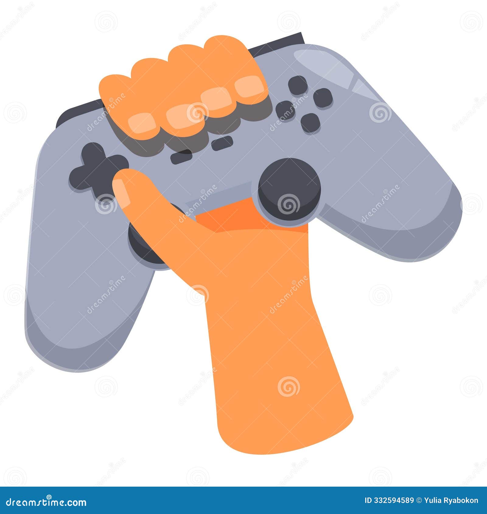 Hand Holding Video Game Controller Playing Console Stock Illustration ...