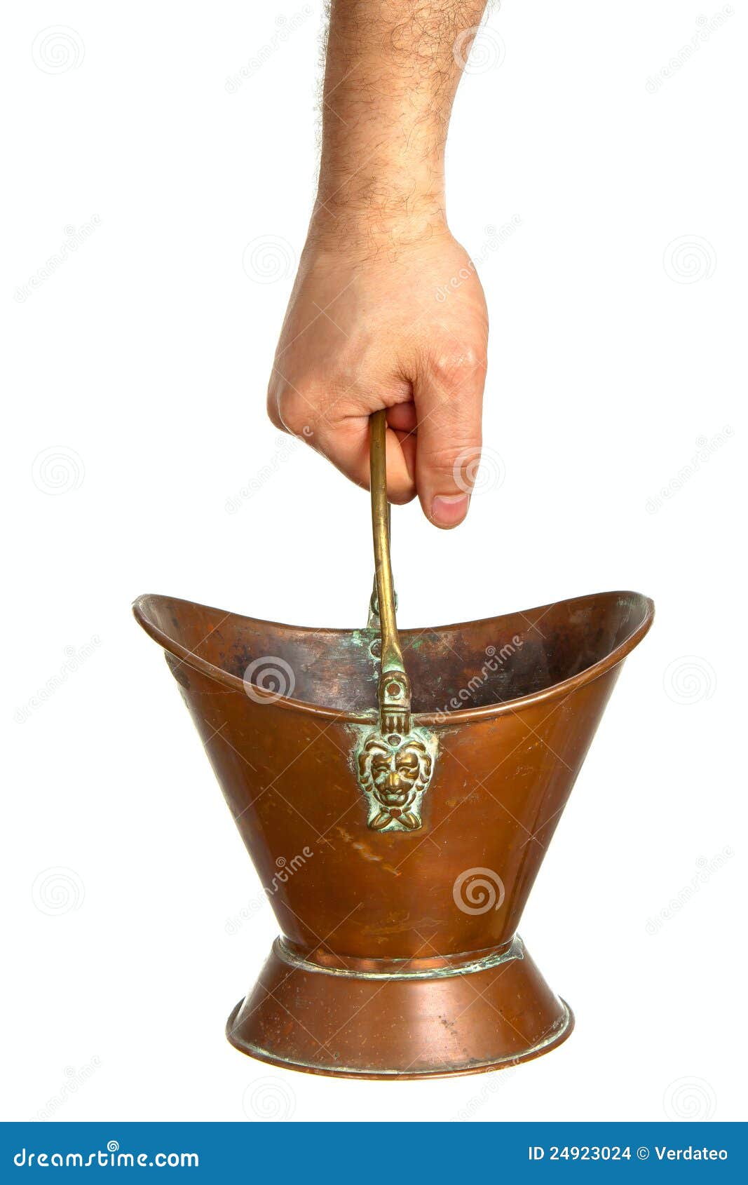 Hand Holding Vintage Bucket Stock Photo - Image of vintage, holding ...