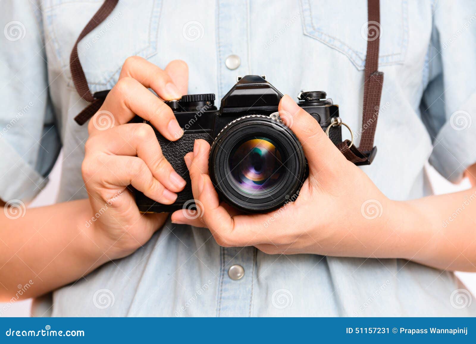 Hand Holding Vintage Camera Stock Image - Image of photographer ...
