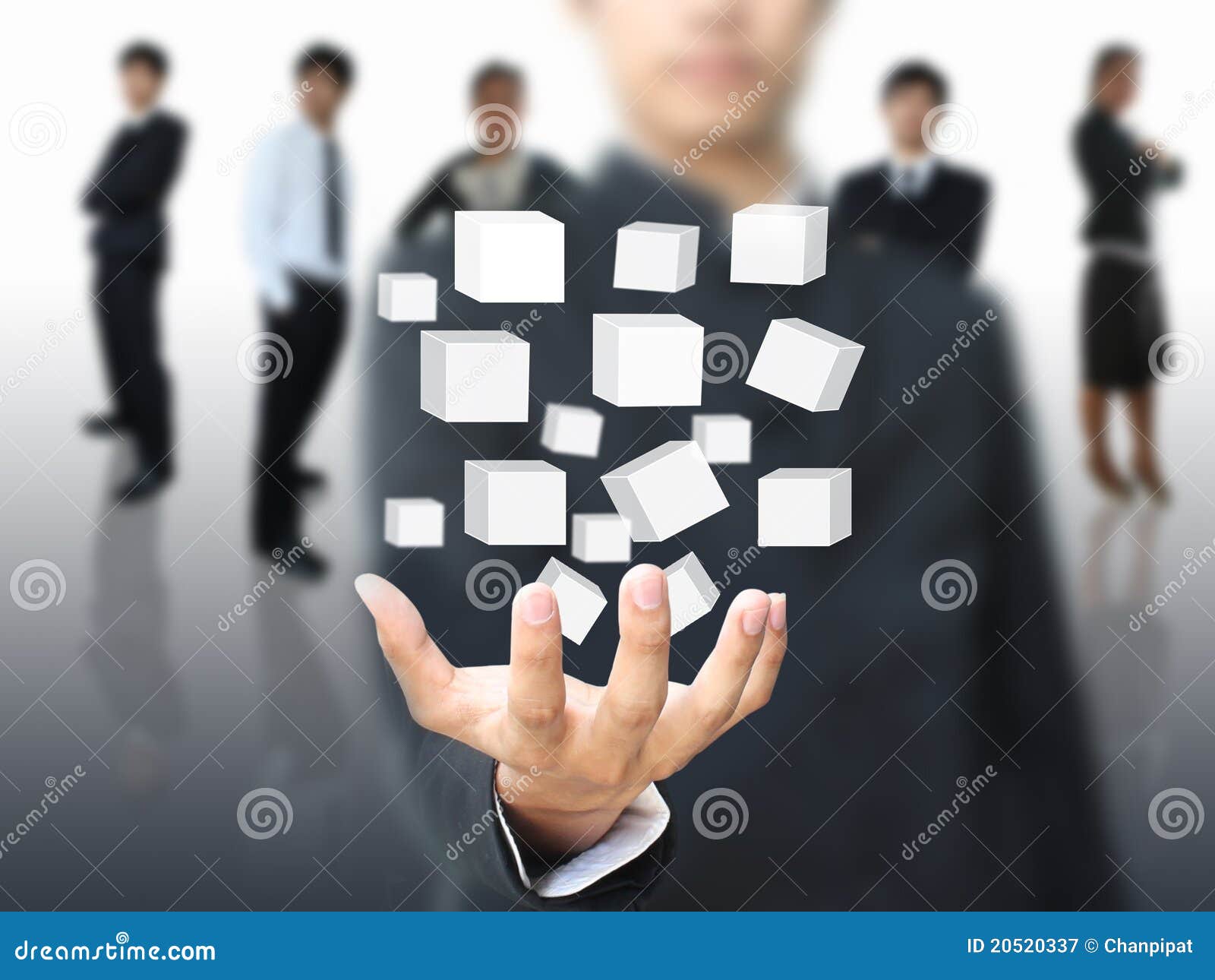 Hand holding virtual box stock image. Image of hand, press - 20520337