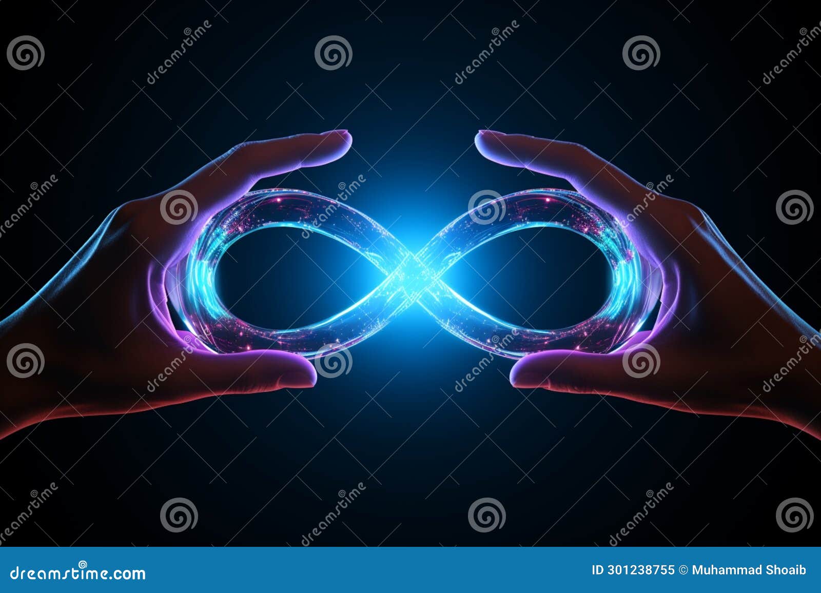 Hand Holding a Virtual Reality Infinity Symbol Symbolizing Endless ...