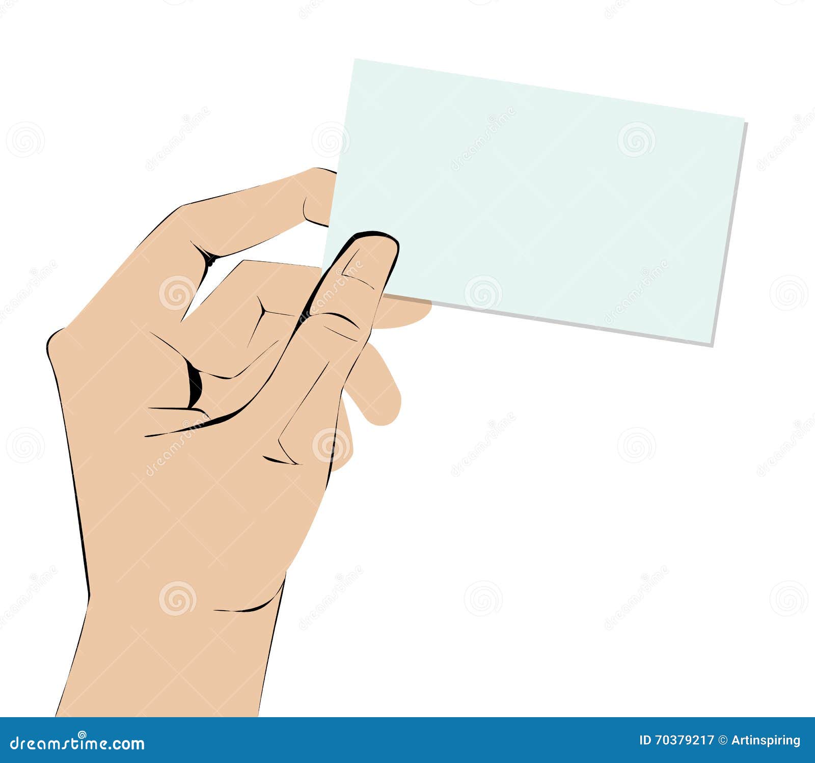 Hand Holding Visiting Card. Stock Vector - Illustration of paper ...