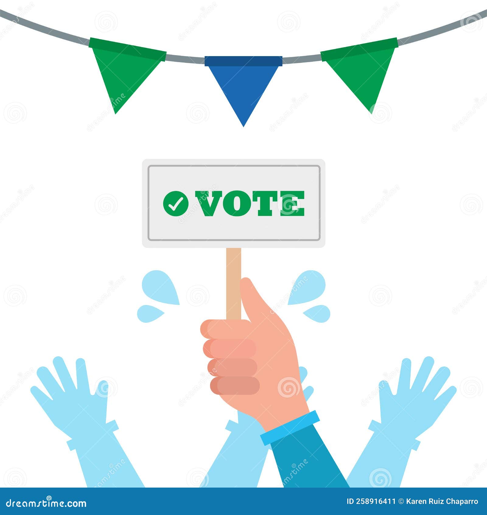 Hand Holding a Vote Poster Election Day Vector Stock Vector ...