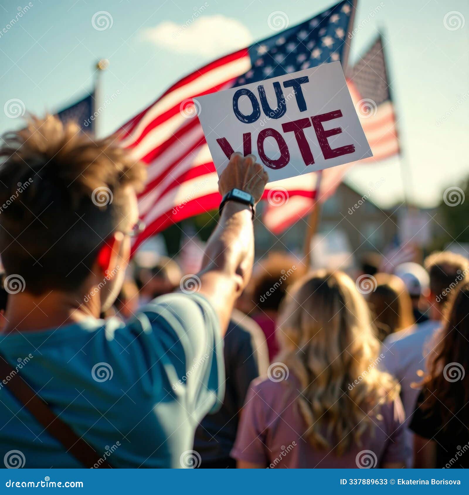 A hand holding a Vote sign stock illustration. Illustration of white ...
