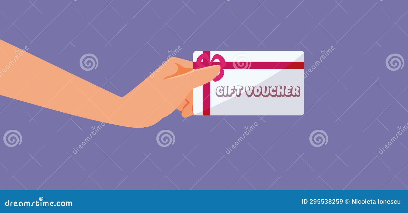 Hand Holding a Voucher Gift Card Vector Cartoon Illustration Stock ...