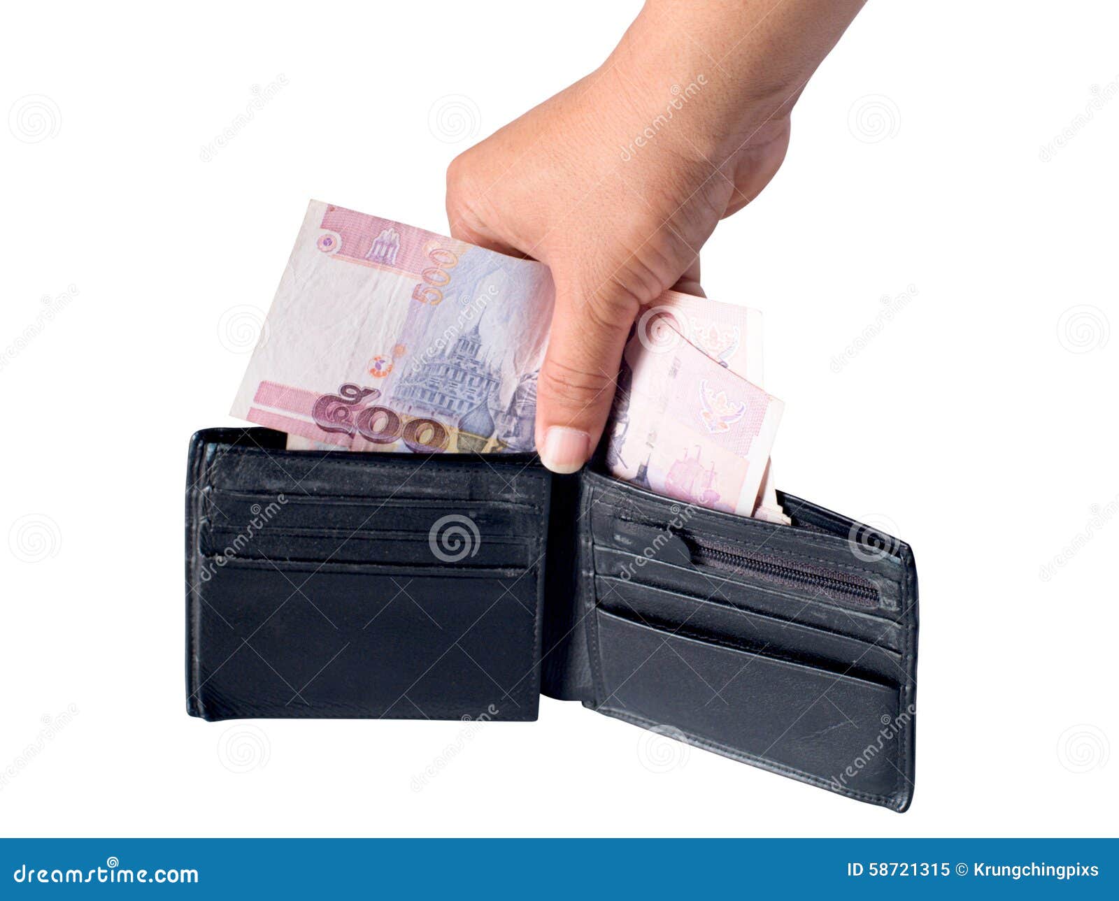 Hand holding wallet stock image. Image of hand, isolated - 58721315
