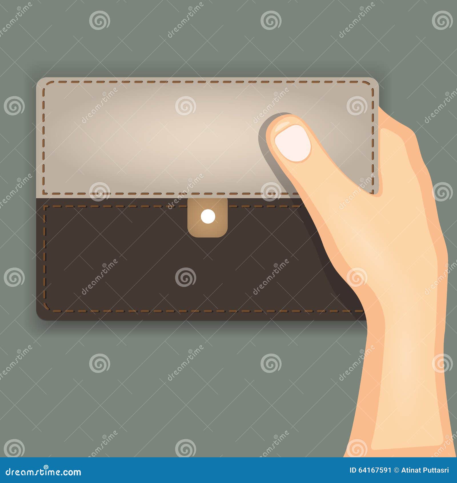 Hand holding wallet. stock illustration. Illustration of hand - 64167591