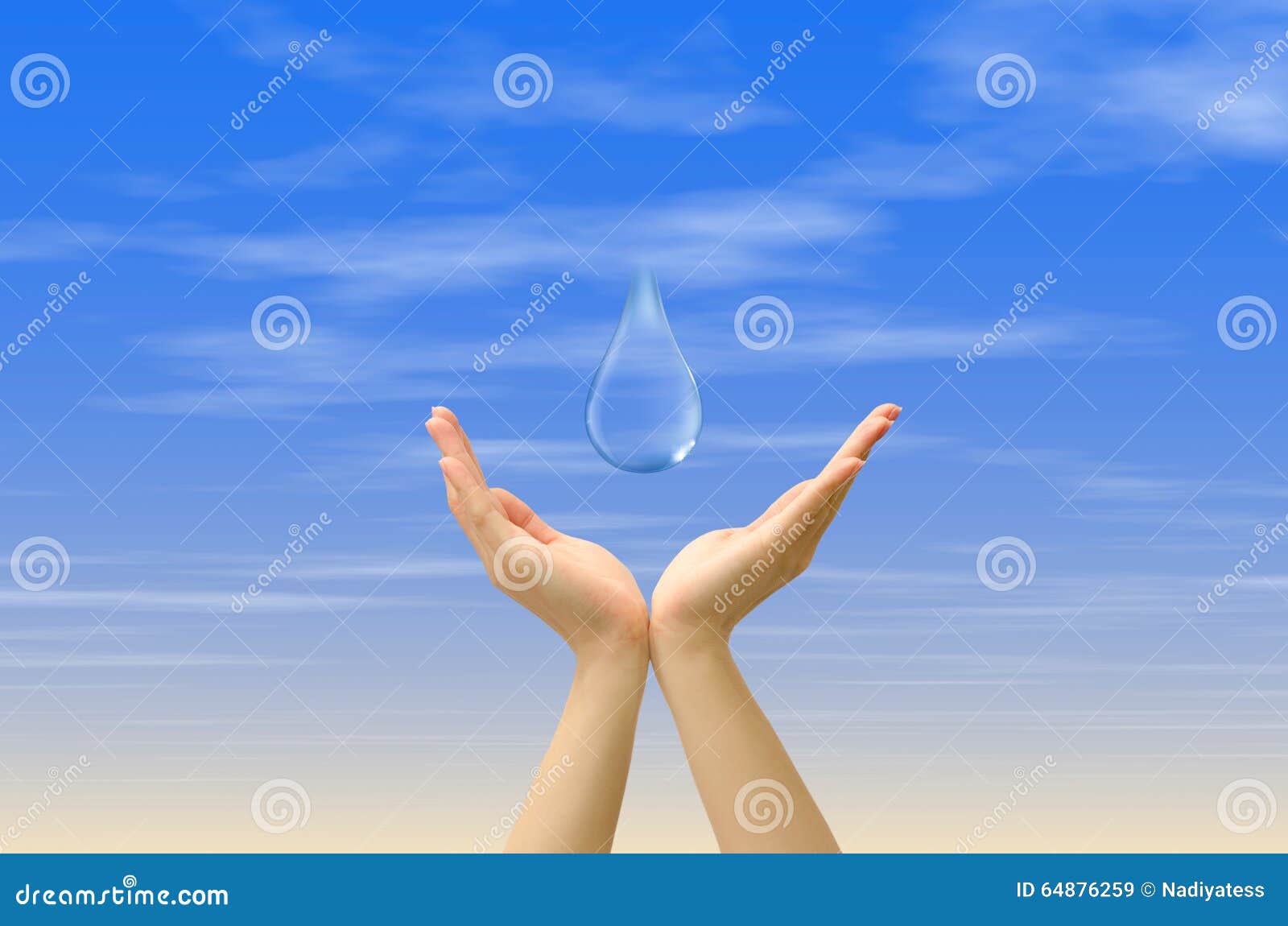 Hand holding water drop stock image. Image of cupped - 64876259