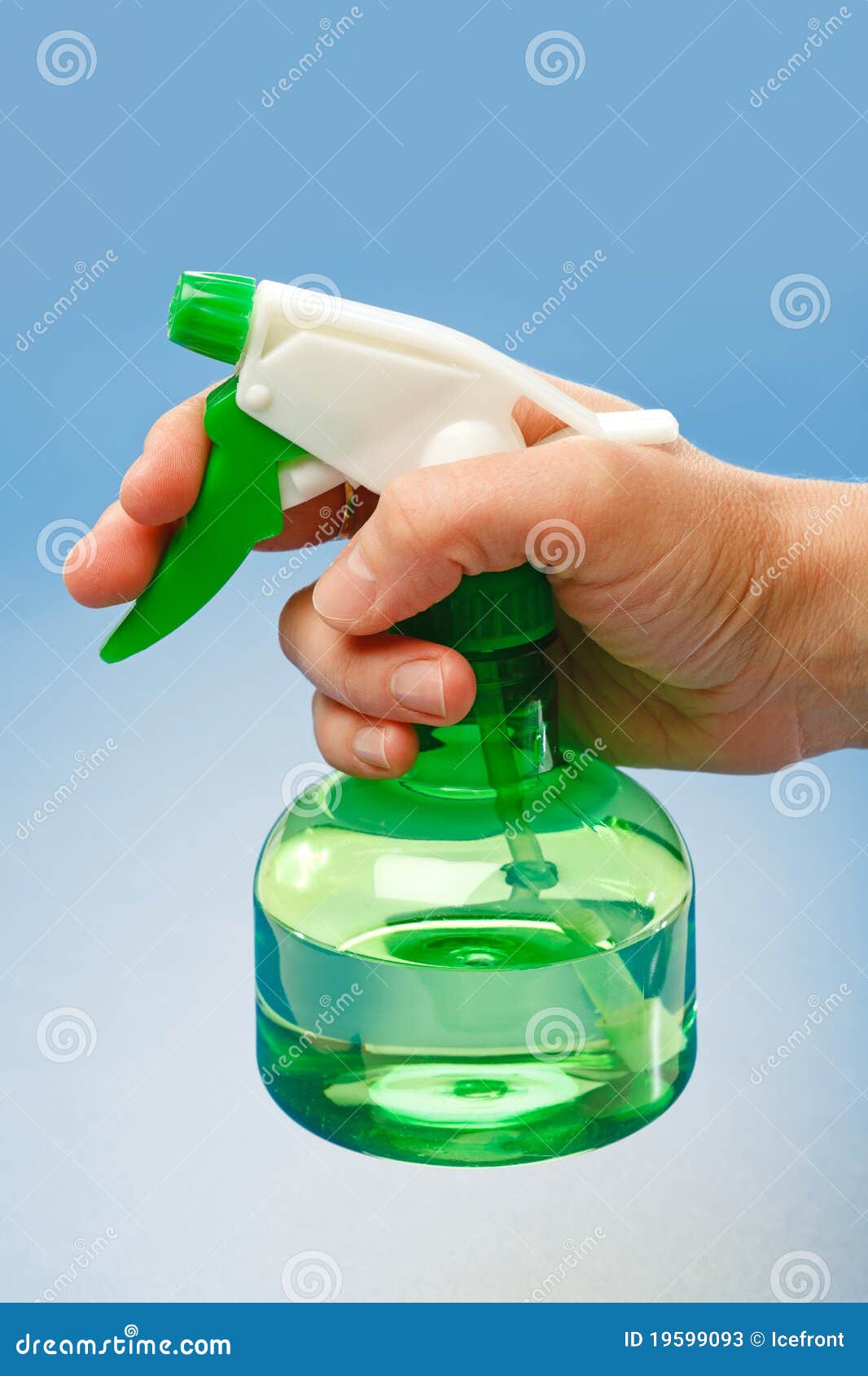 Hand holding water sprayer stock image. Image of container - 19599093