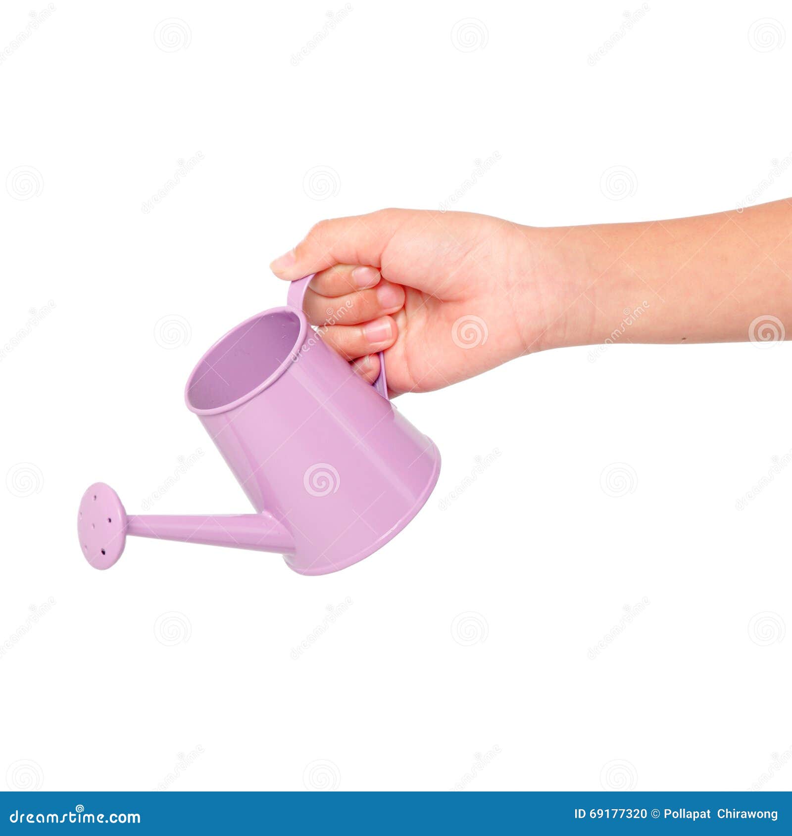 Hand Holding Watering Can Isolated Stock Photo - Image of white ...