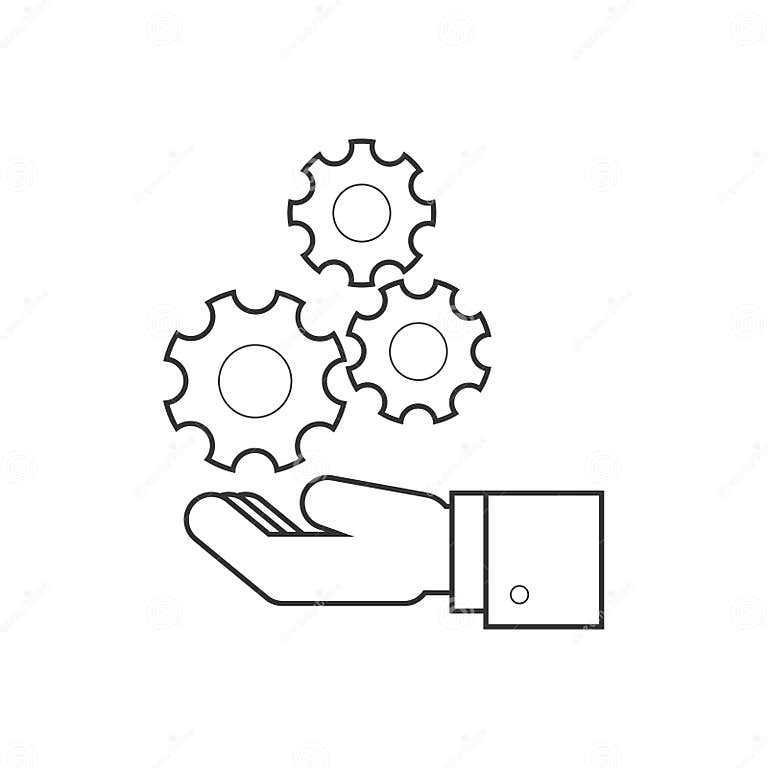 Hand Holding Wheels Line Icon Stock Vector - Illustration of adjustment ...
