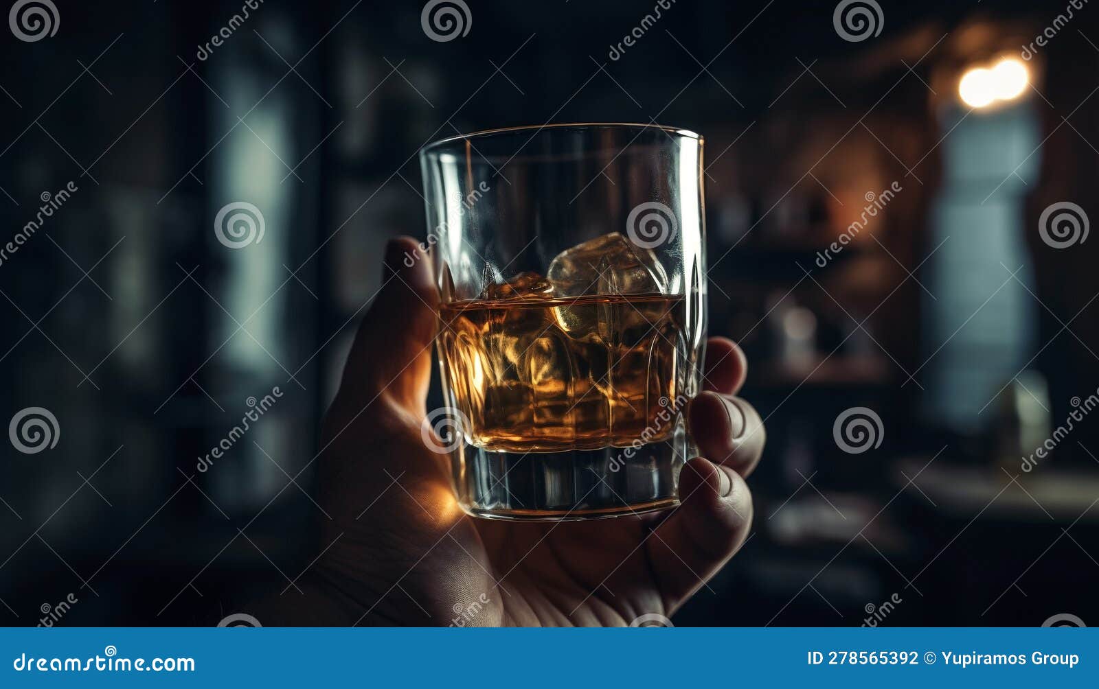 A Hand Holding a Whiskey Glass Reflects Luxury and Elegance Generated ...