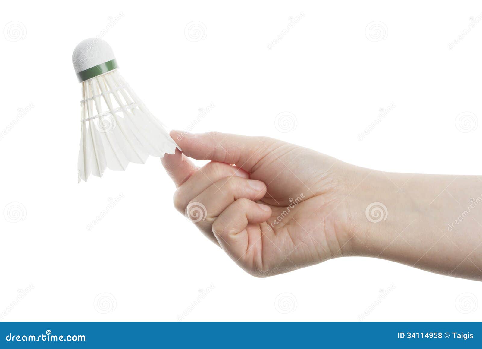 Hand Holding White Badminton Shuttlecock Stock Photo - Image of feather ...
