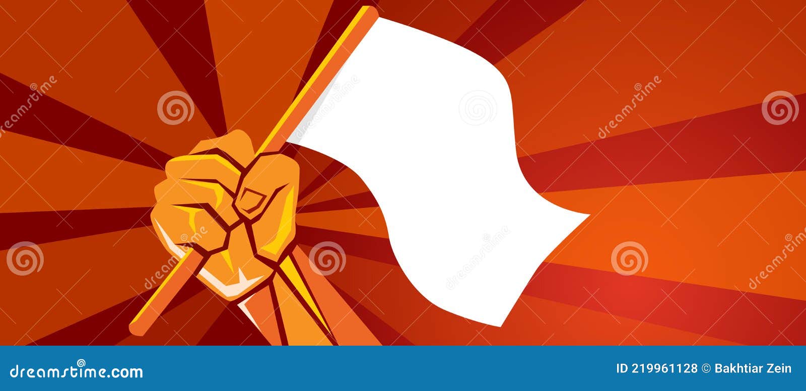 Hand Holding White Blank Flag Symbol of Surrender Freedom Stock Vector ...