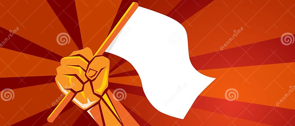 Hand Holding White Blank Flag Symbol of Surrender Freedom Stock Vector ...