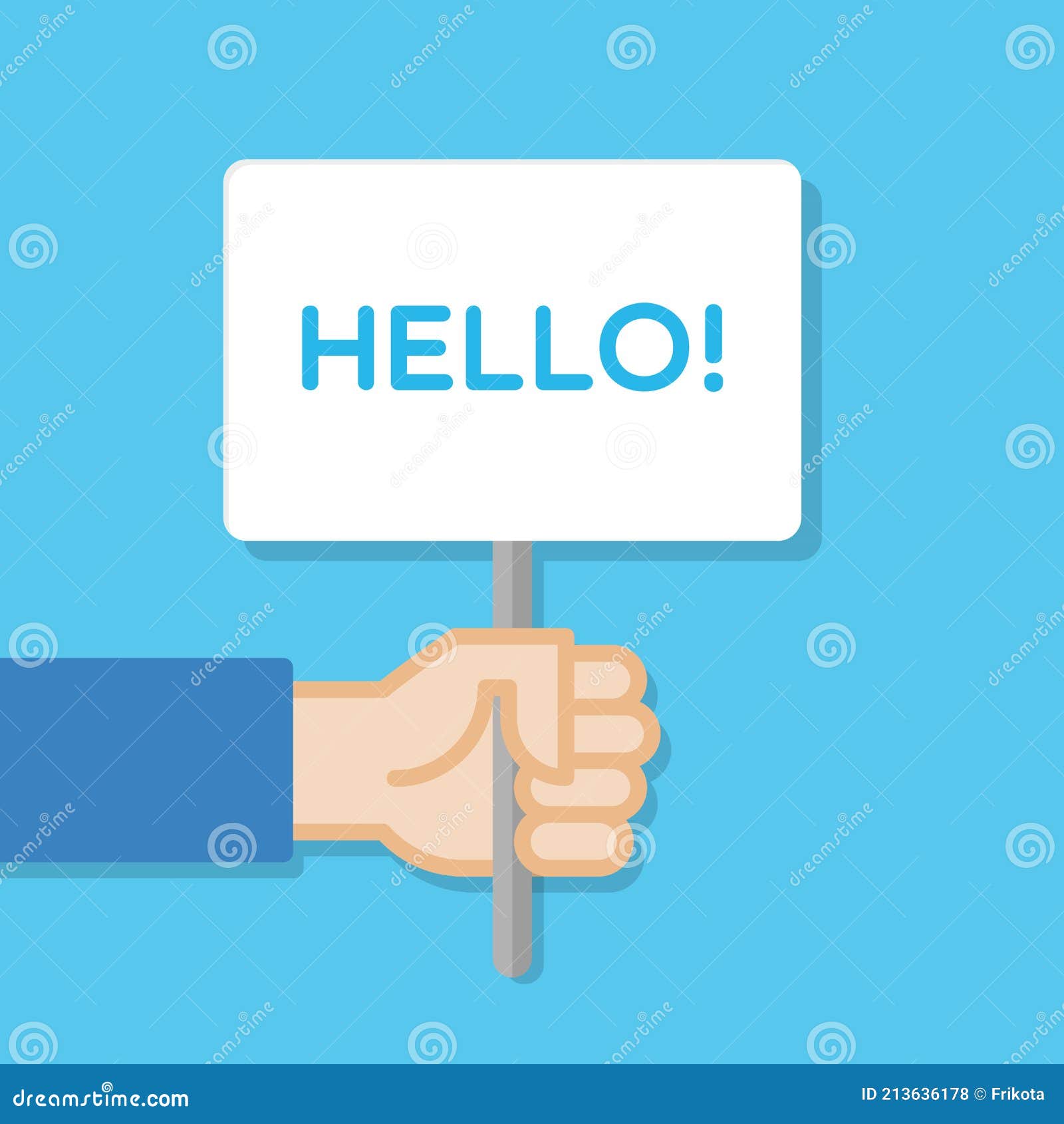 Hand Holding White Board. Banner with Minimal Icon. Concept of Protest ...