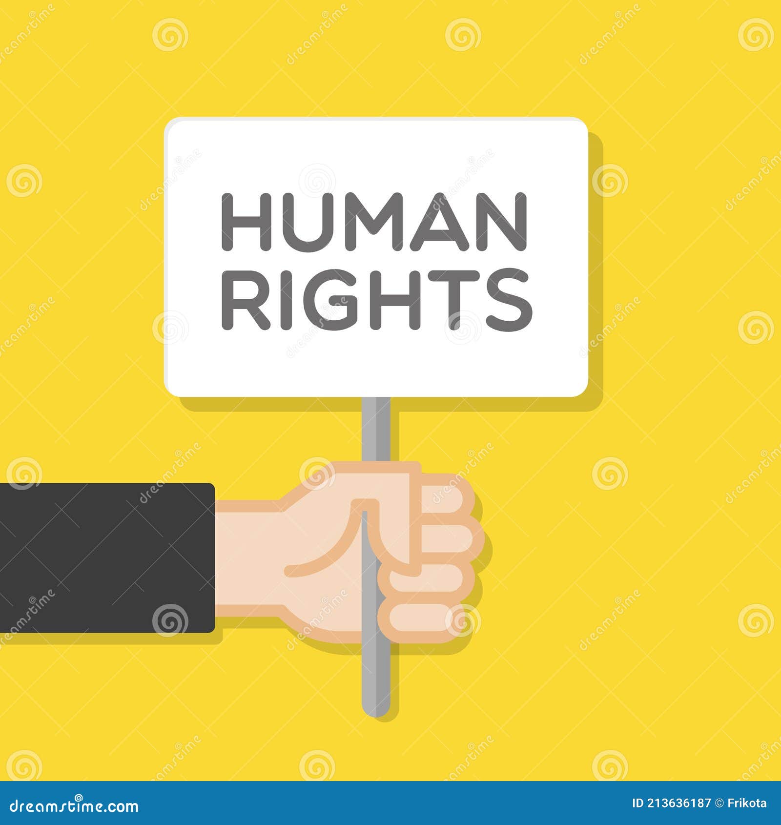 Hand Holding White Board. Banner with Minimal Icon. Human Rights ...