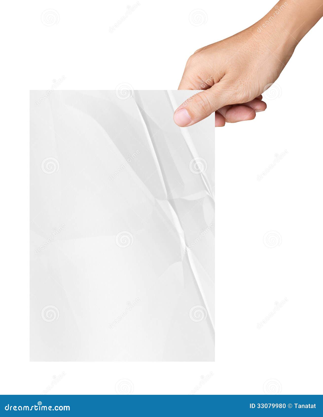 Hand Holding White Crumpled Paper Isolated on White Stock Photo - Image ...