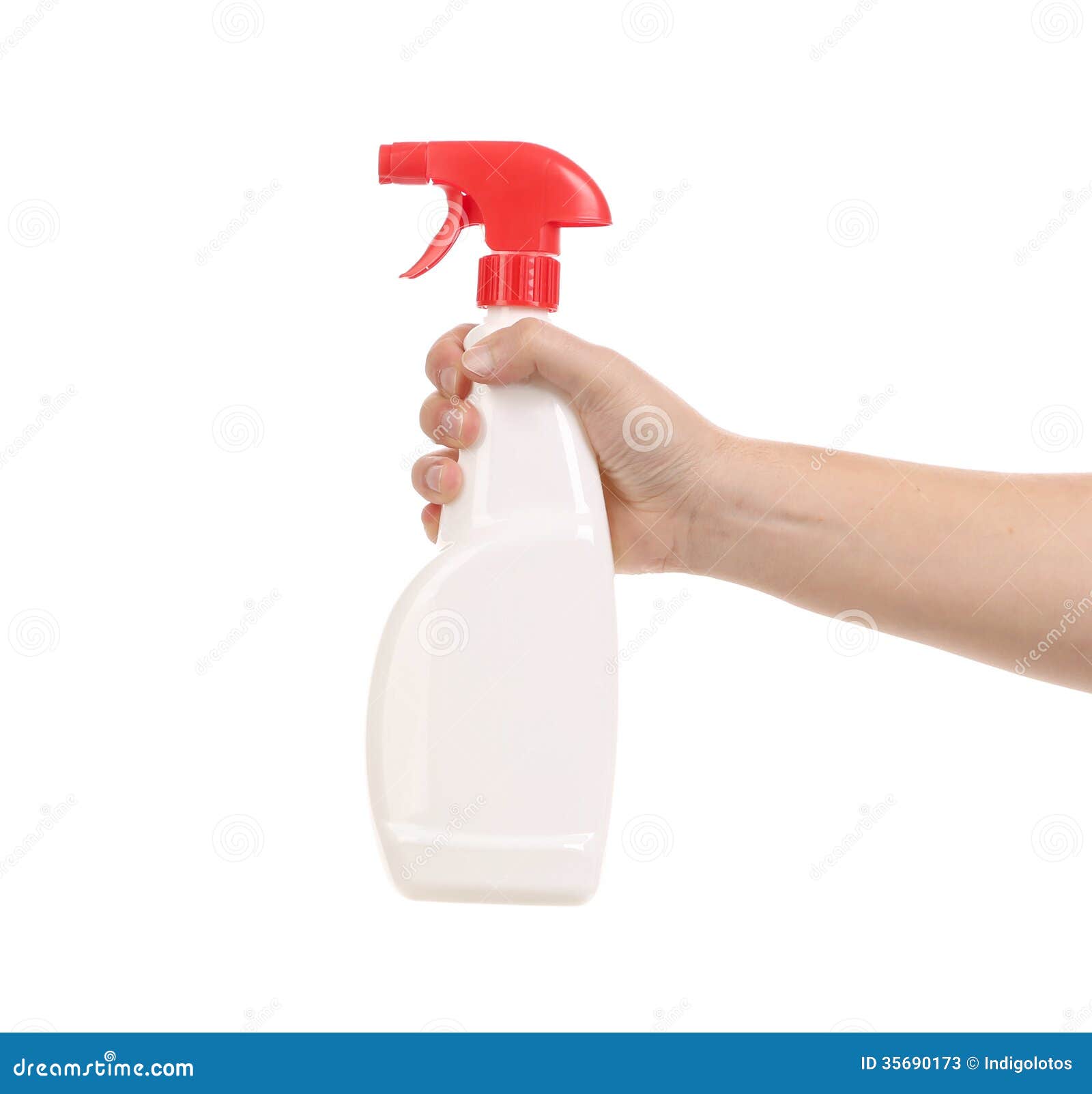 Hand Holding White Plastic Spray Bottle Stock Image - Image of product ...