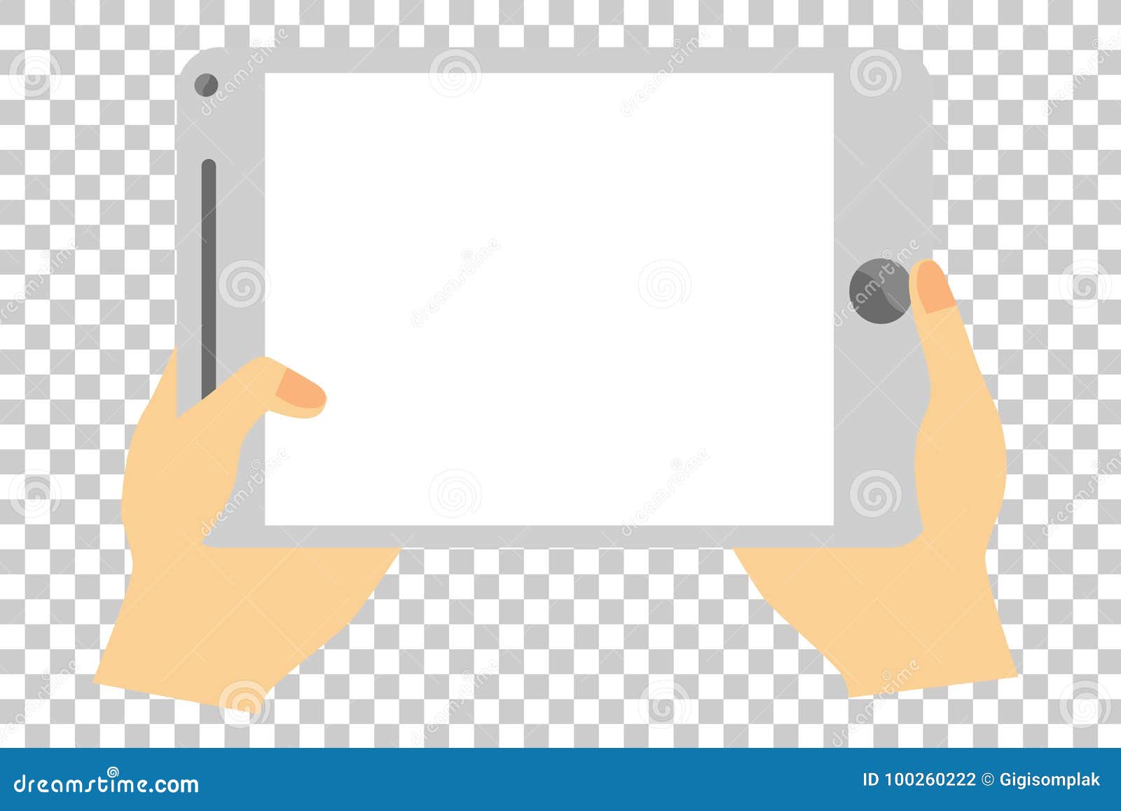 Hand - Holding White Tablet, at Transparent Effect Background Stock ...