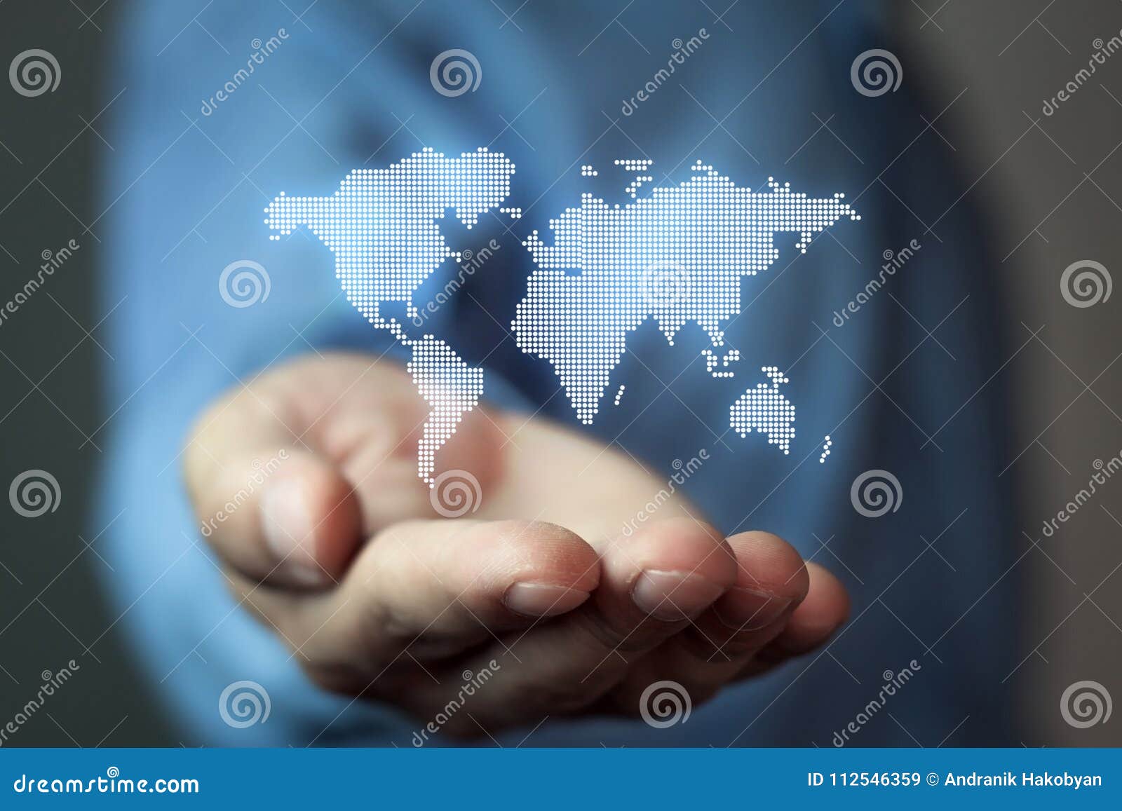 Hand holding world map. stock image. Image of business - 112546359