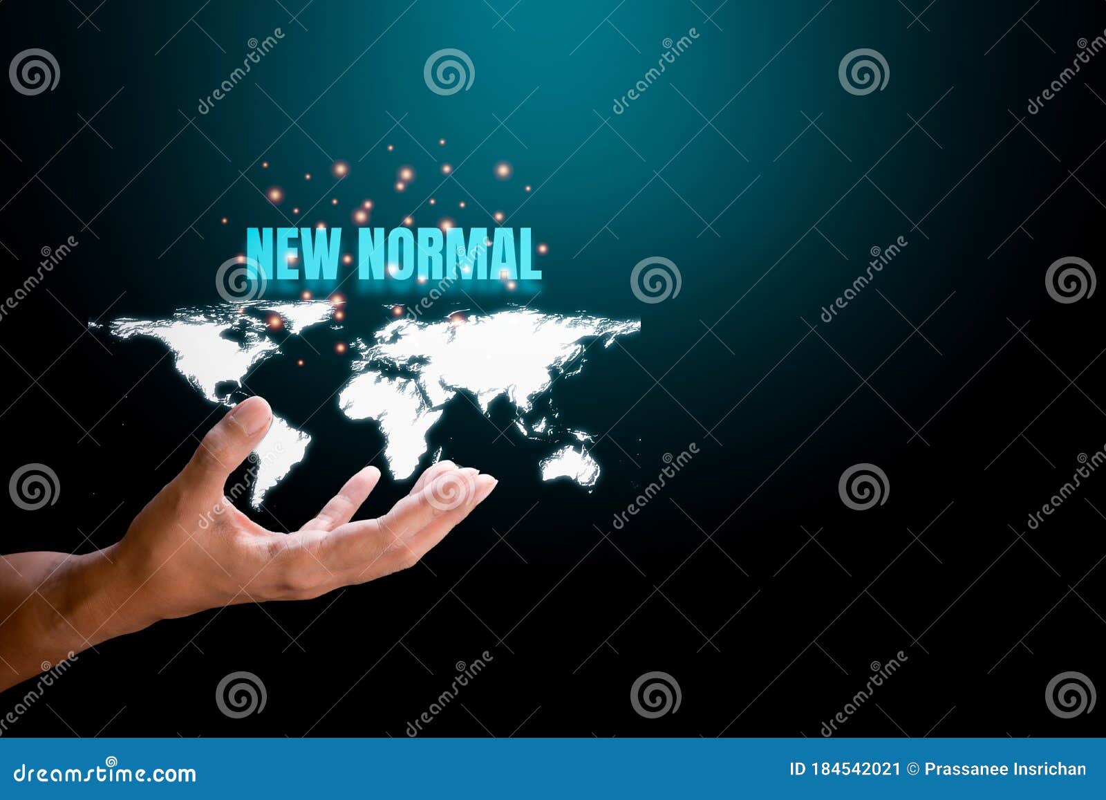New Normal Concept with Worald Map Stock Image - Image of communication ...
