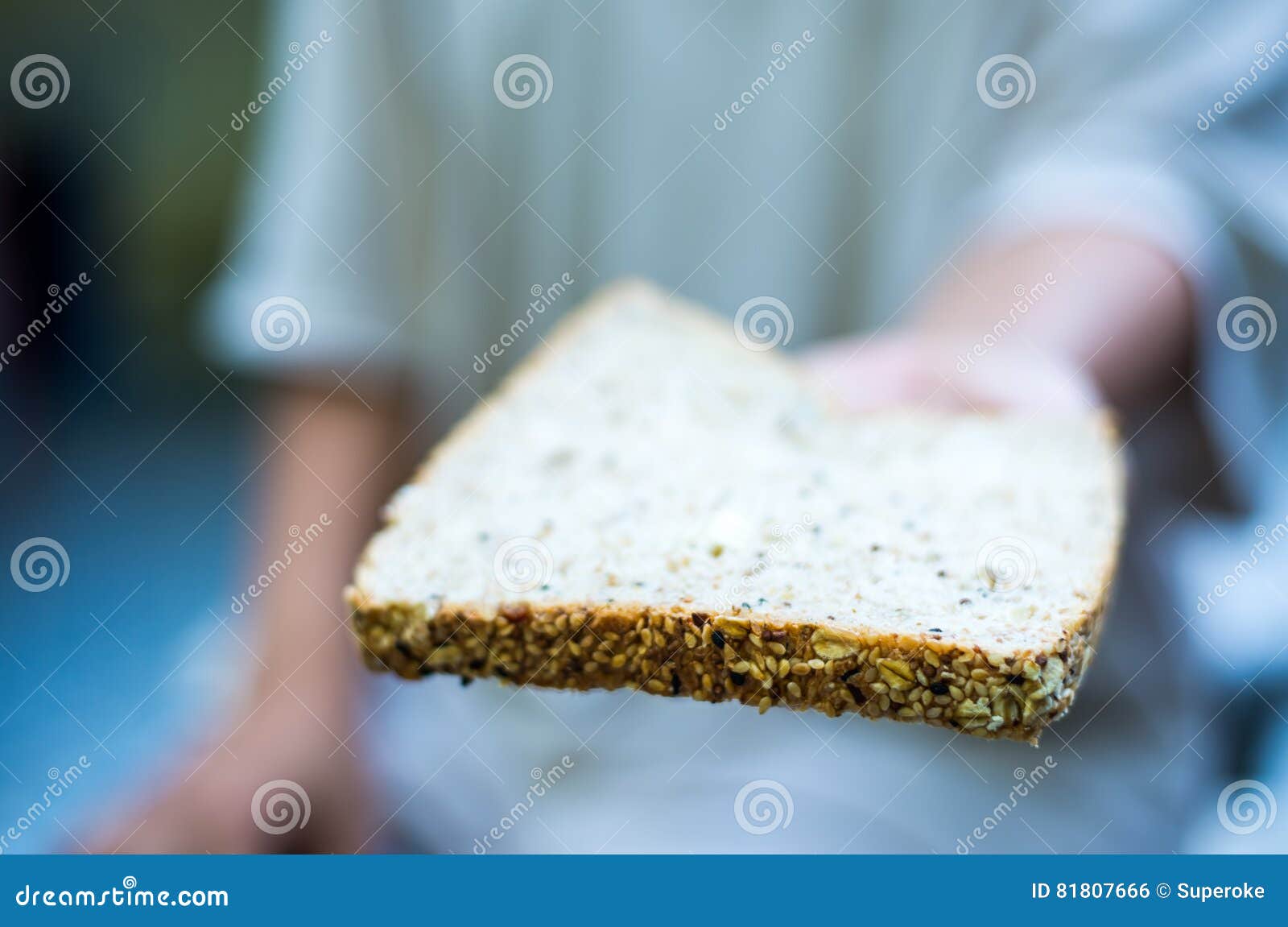 Hand Holding Whole Wheat Bread Stock Photo - Image of bread, baker ...