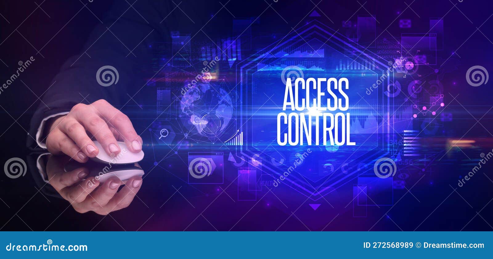 Hand Holding Wireless Peripheral, Cyber Security Concept Stock Image ...