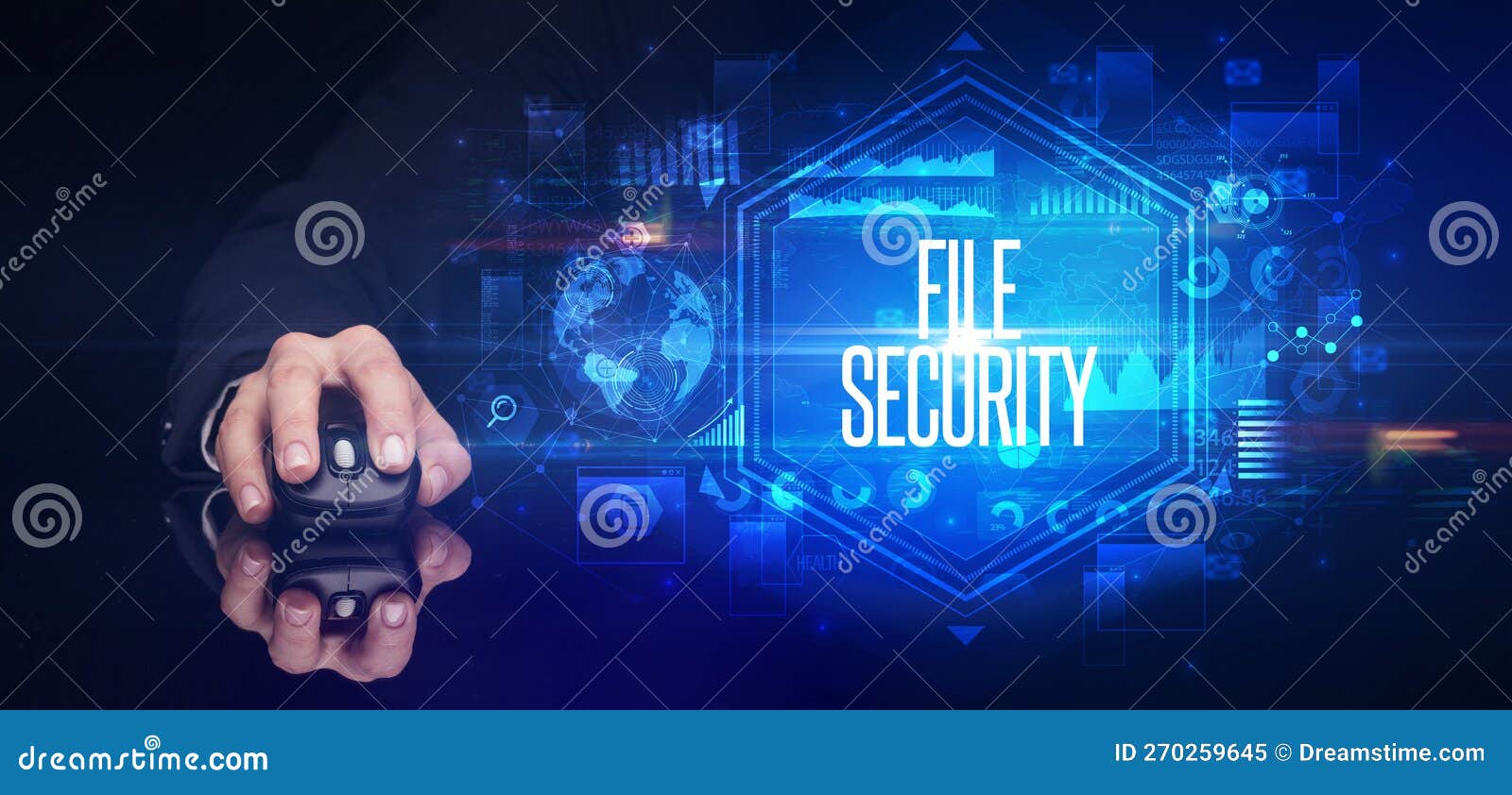 Hand Holding Wireless Peripheral, Cyber Security Concept Stock Image ...