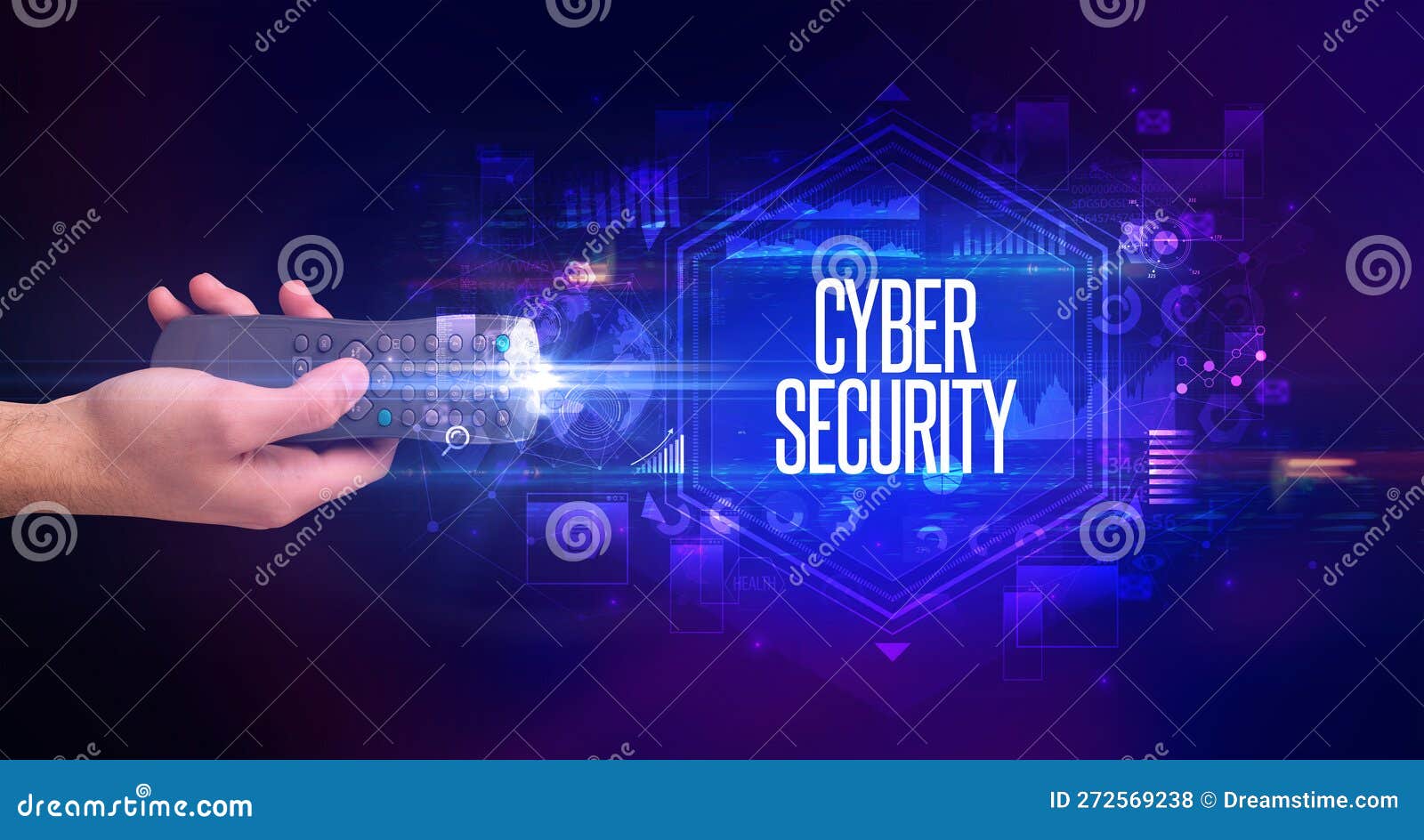 Hand Holding Wireless Peripheral, Cyber Security Concept Stock Photo ...