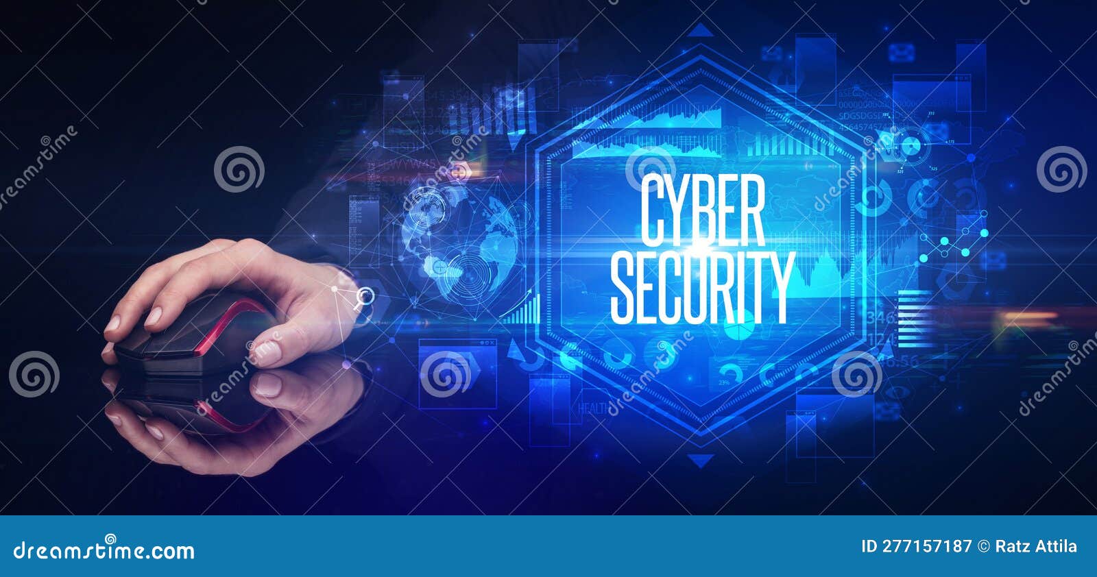 Hand Holding Wireless Peripheral, Cyber Security Concept Stock Image ...