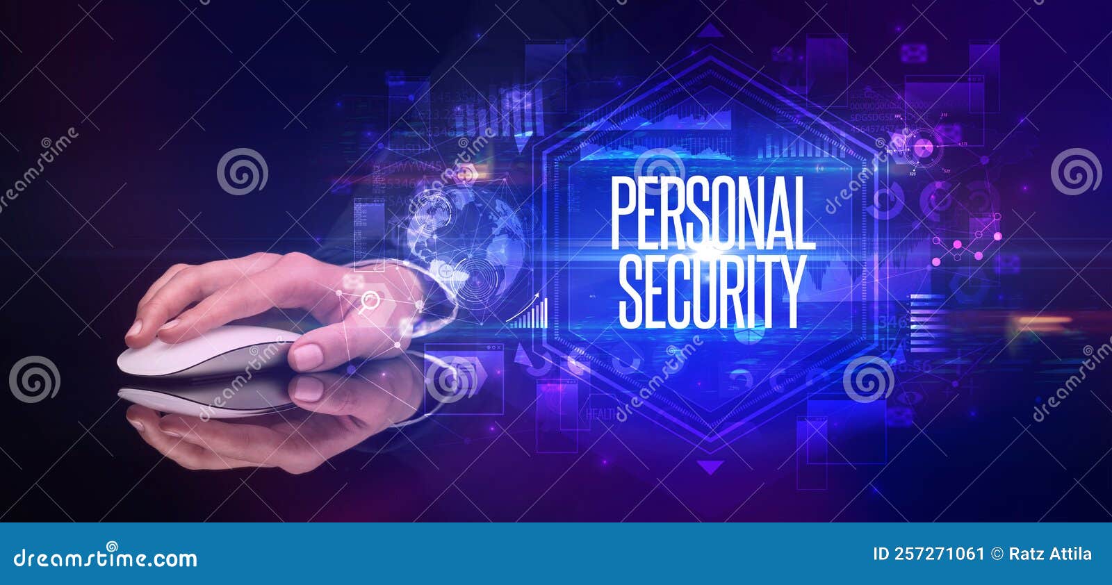 Hand Holding Wireless Peripheral, Cyber Security Concept Stock Image ...