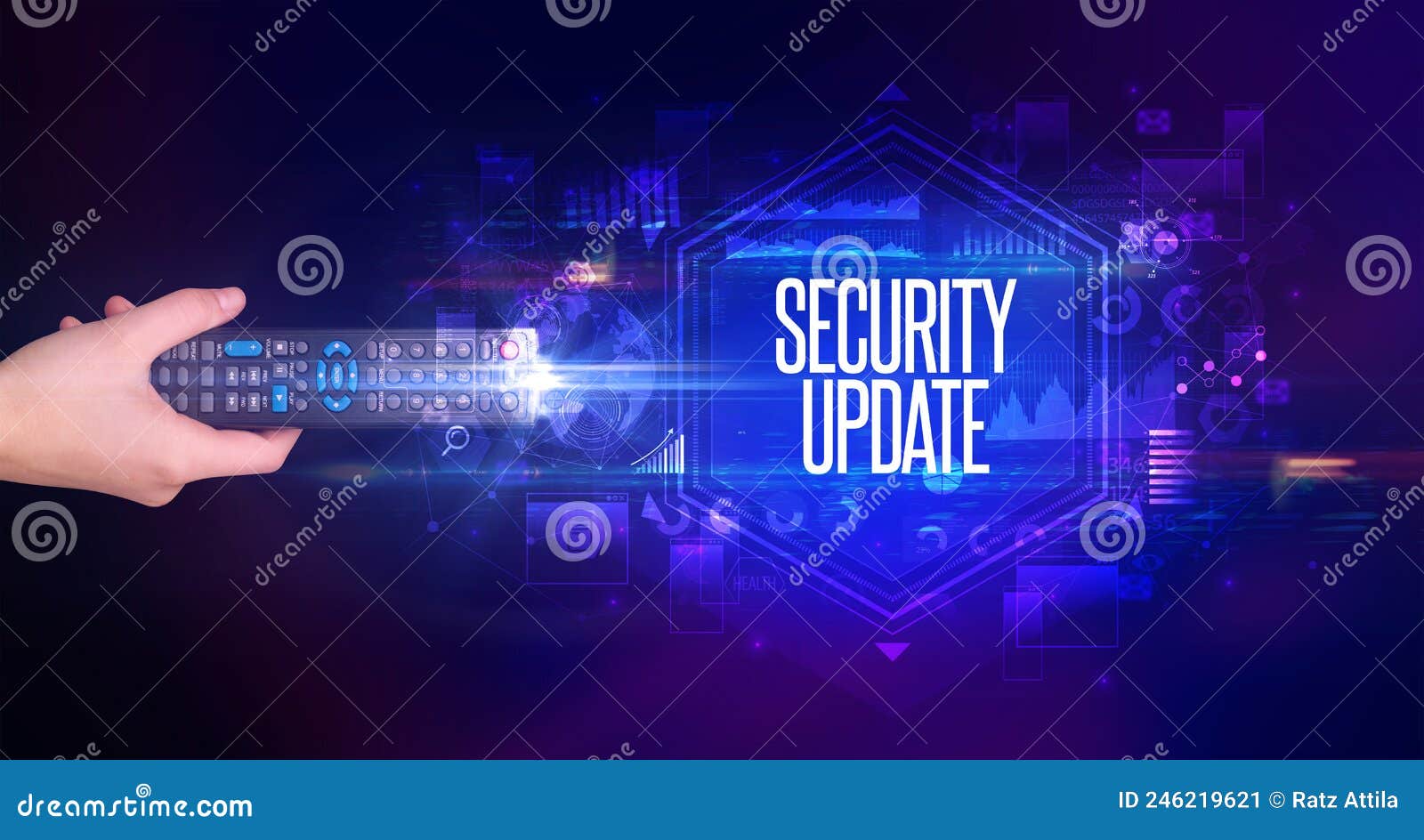 Hand Holding Wireless Peripheral, Cyber Security Concept Stock Image ...