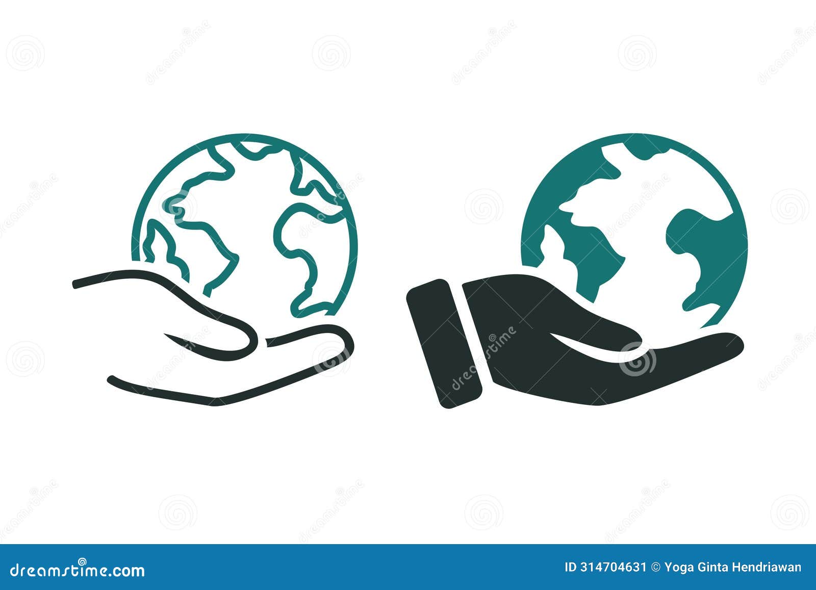 Hand Holding Wolrd Globe Icon. Illustration Vector Stock Vector ...