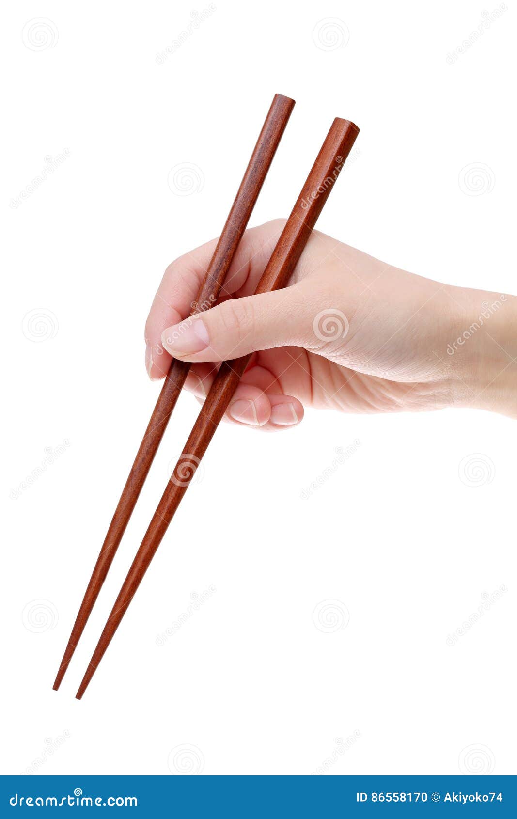 Hand Holding Wooden Chopsticks Stock Photo - Image of cutout, dinner ...