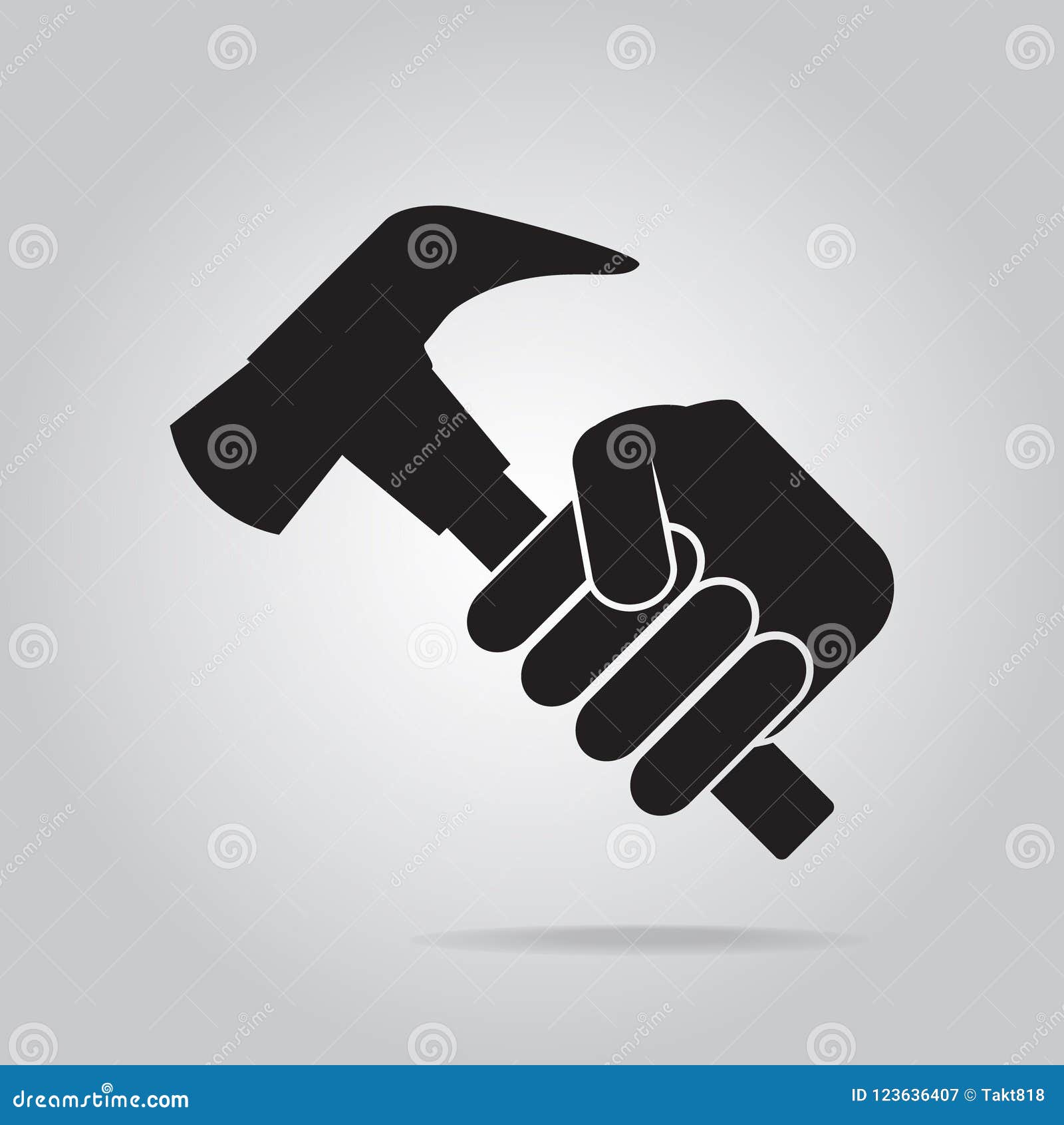 Hand Holding with Working Tool Icon Stock Vector - Illustration of ...