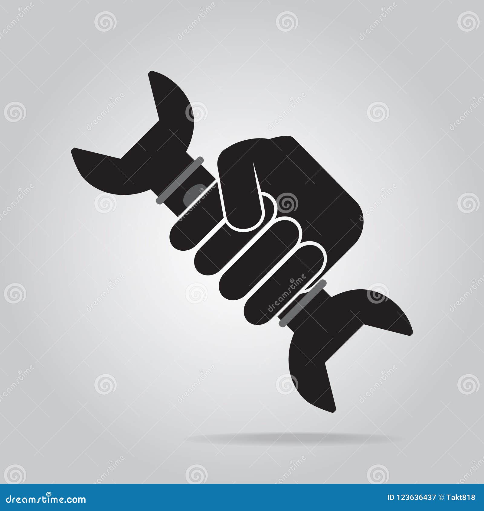 Hand Holding with Working Tool Icon Stock Vector - Illustration of ...