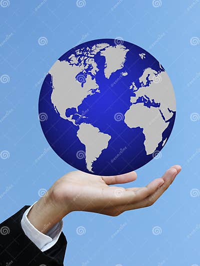 Hand holding world stock illustration. Illustration of natural - 20520322
