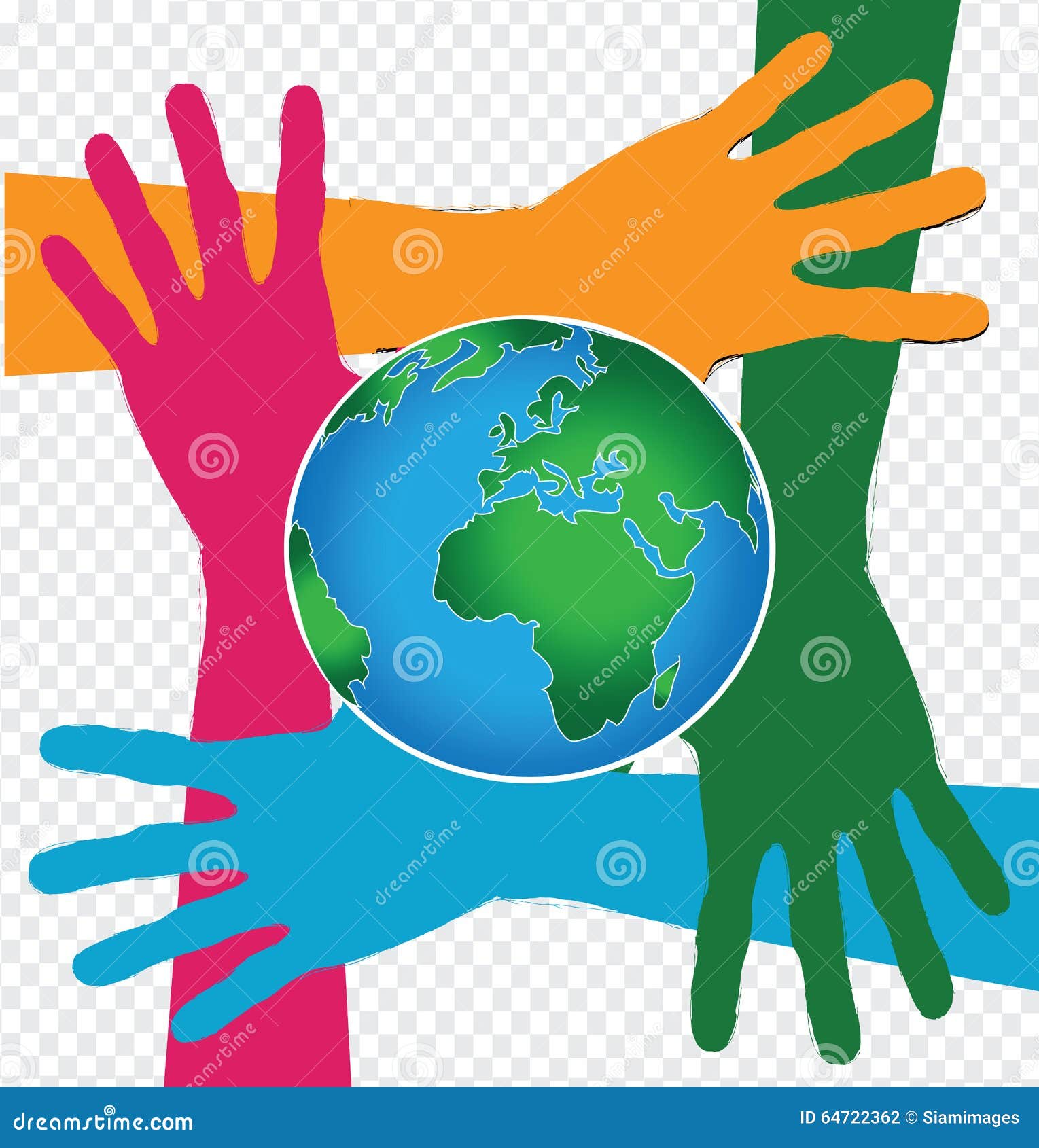 Globe In Two Hands Up, Hands And Helper Blue Hands Logo. Cartoon Vector ...