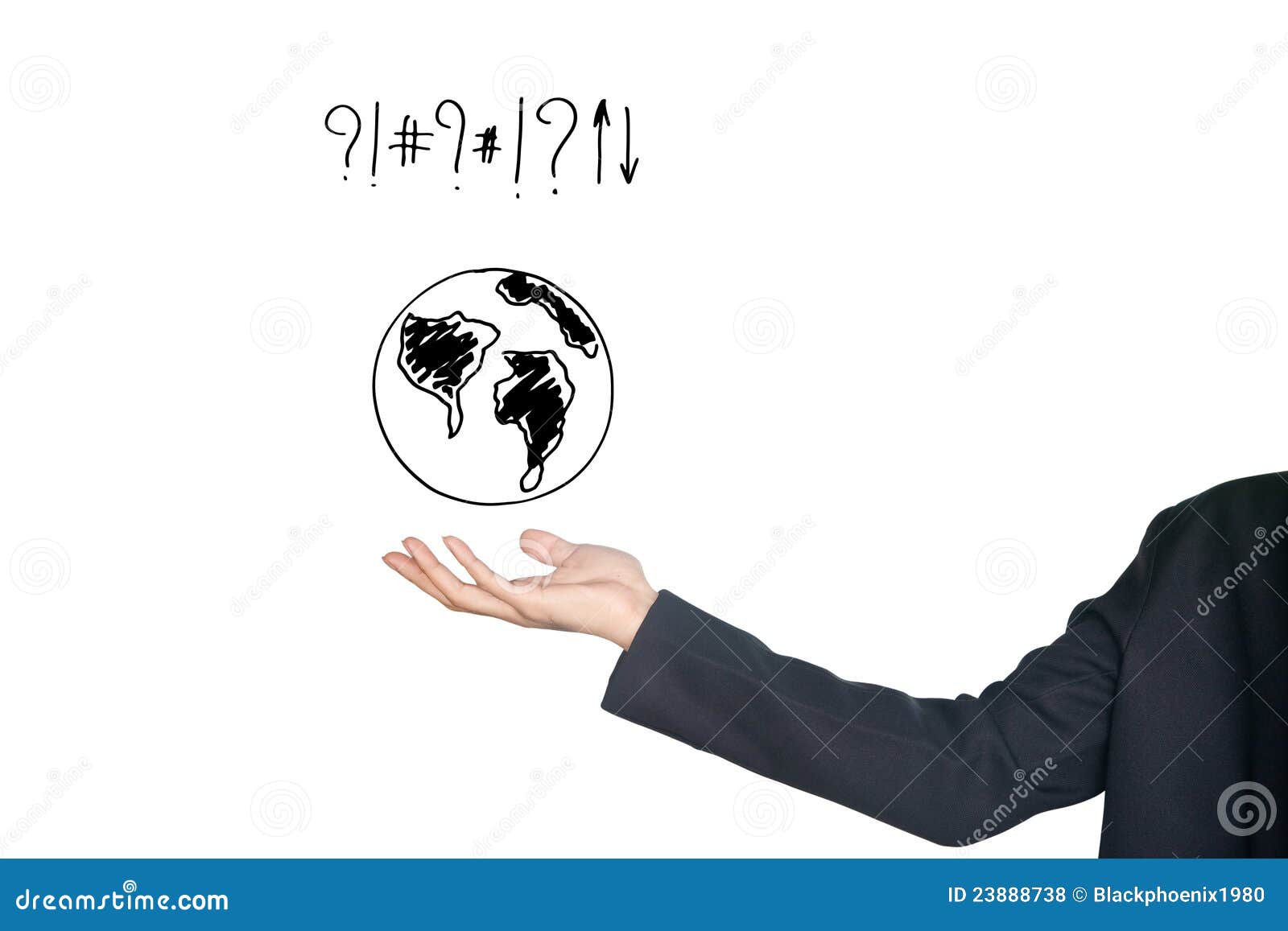 Hand Holding World Map Icon Stock Photo - Image of draw, idea: 23888738