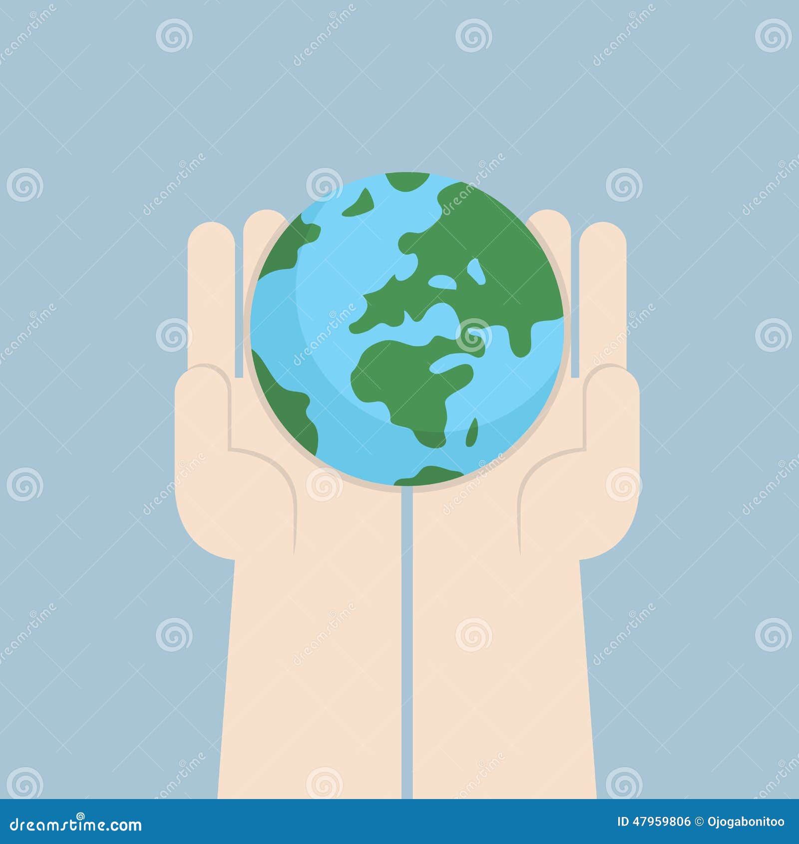 Hand holding the world stock vector. Illustration of protect - 47959806